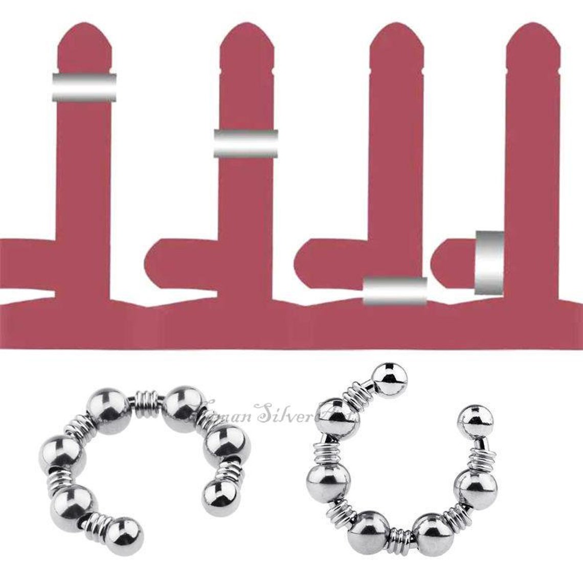 Adjustable Glans Ring 925 Sterling Silver Cock Glans Ring - Etsy Australia