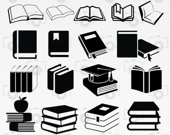 Book silhouette | Etsy