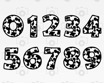 Cow print number | Etsy