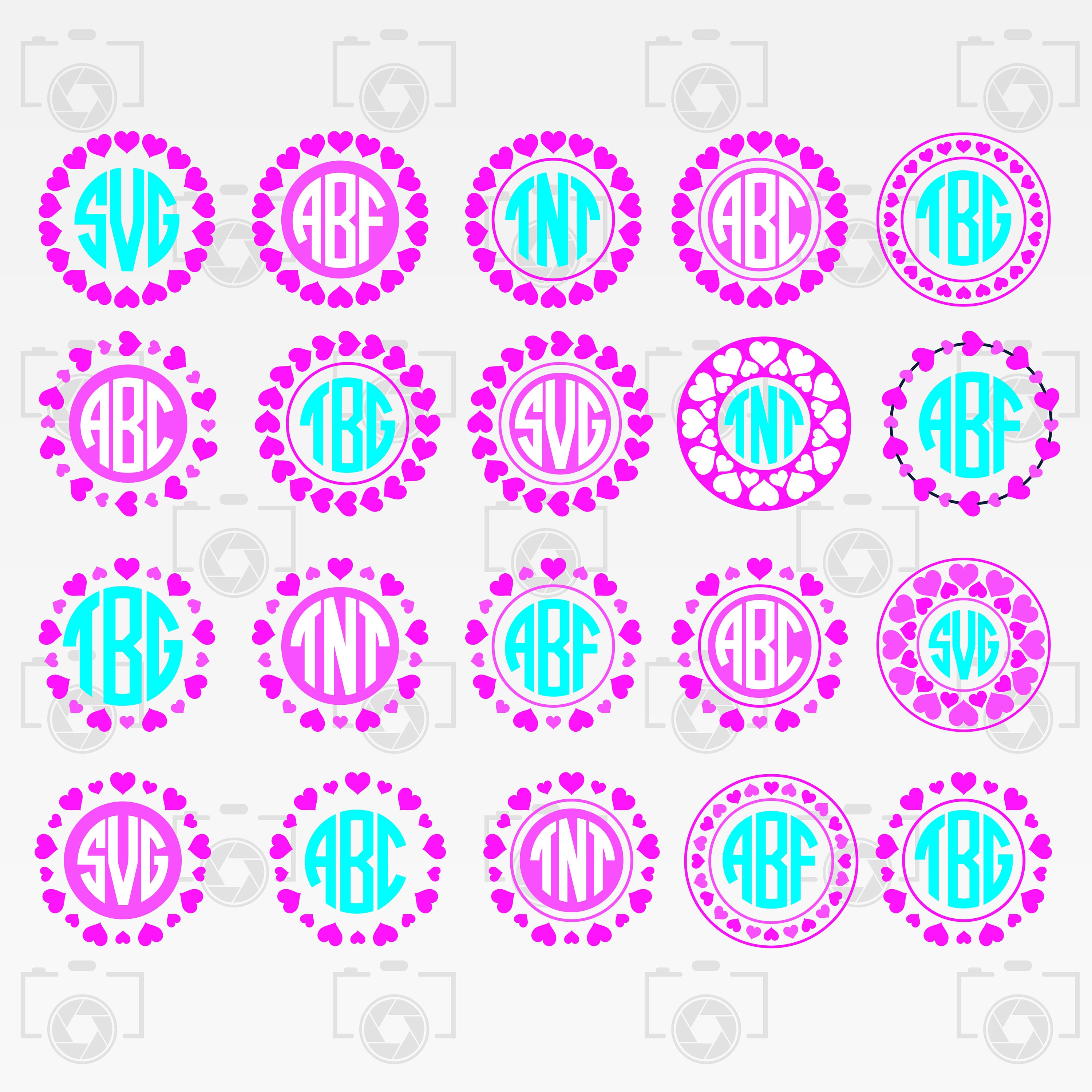 Heart svg Heart Monogram Heart Monogram Digital clipart | Etsy