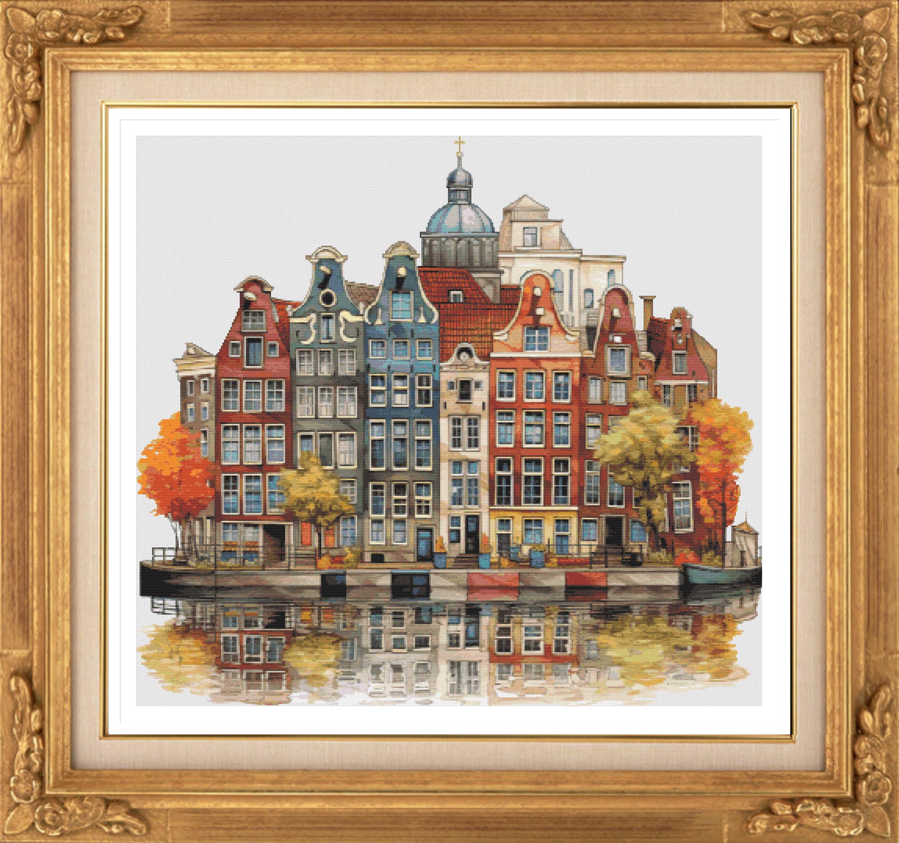 Cross Stitch Houses, Village Pattern, Cross Stitch Village, Holland ...