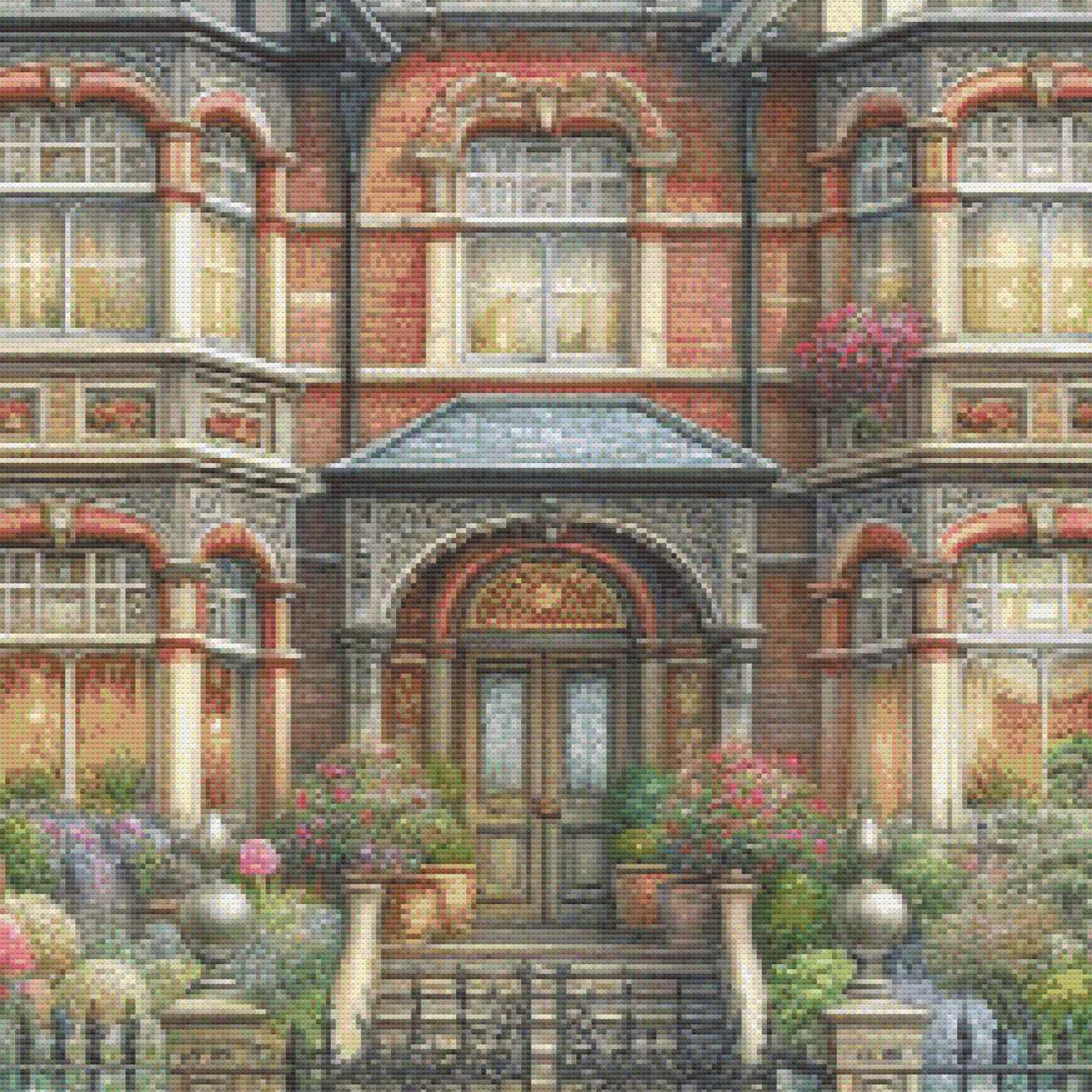 Cross Stitch House, Cross Stitch Mansion, Cross Stitch Victorian House ...