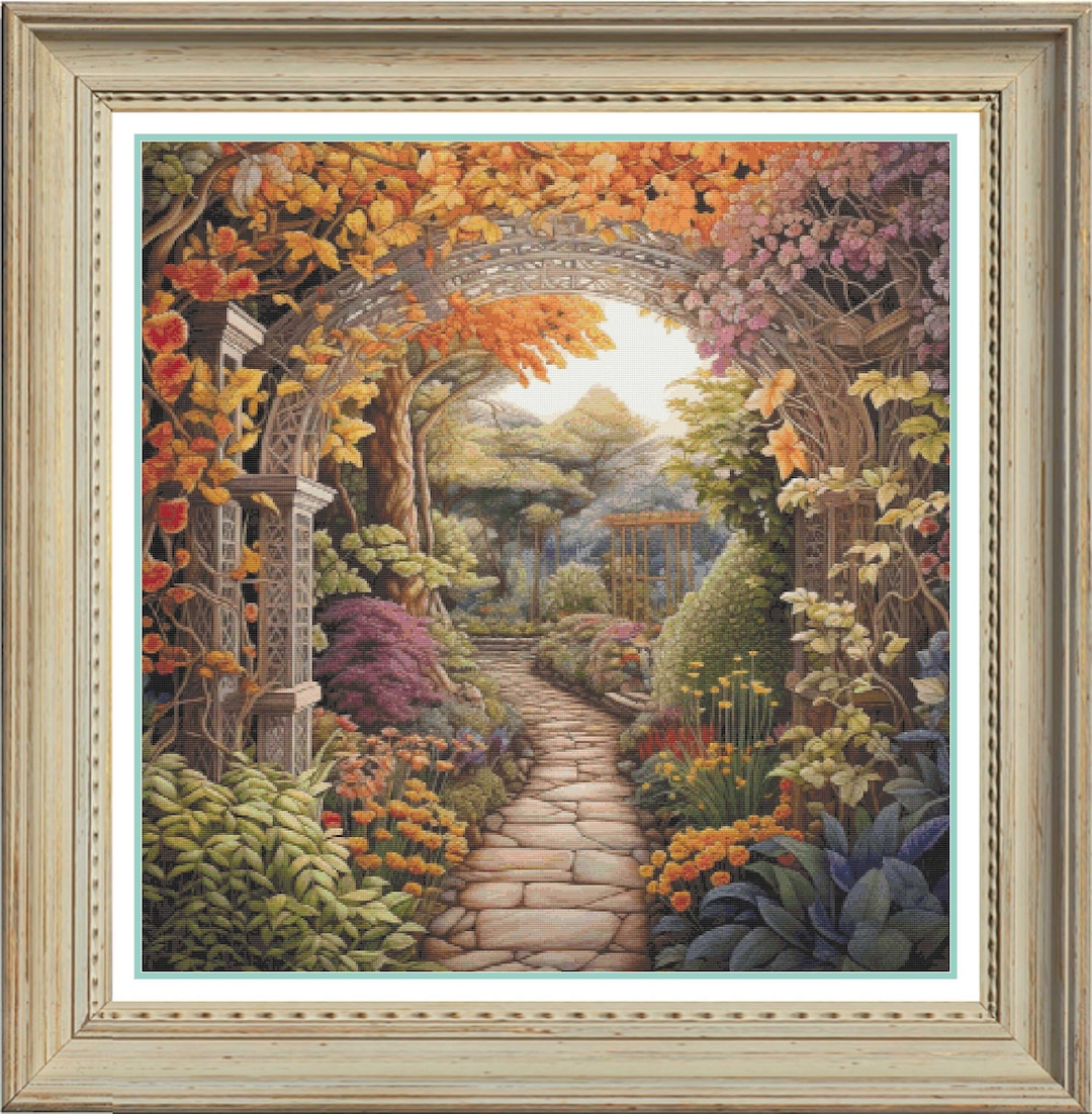 Cross Stitch Garden, Cross Stitch Flowers, Cross Stitch Park, Cross ...