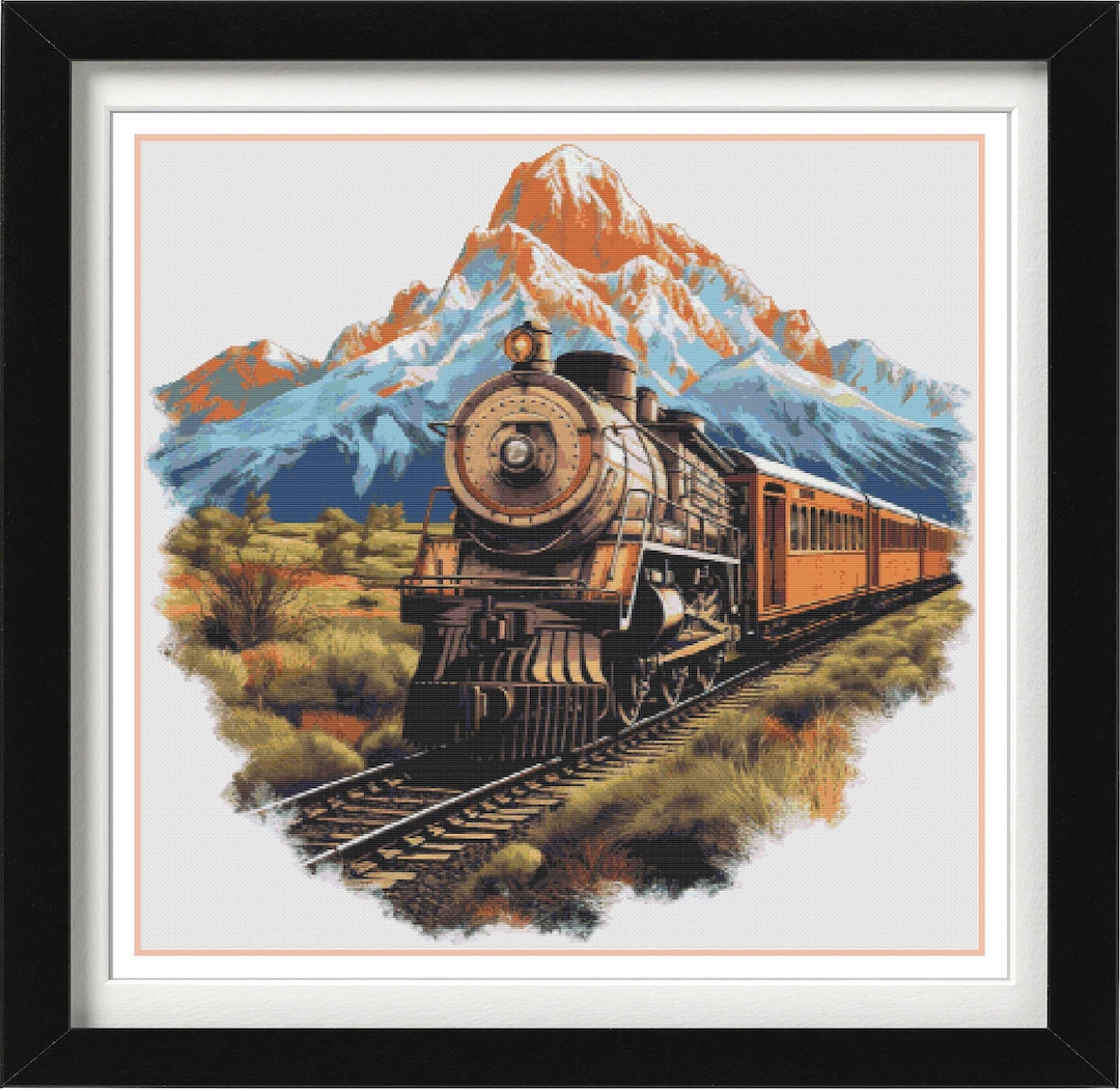 Cross Stitch Train, Landscape to Embroider, Cross Stitch Trains, Autumn ...