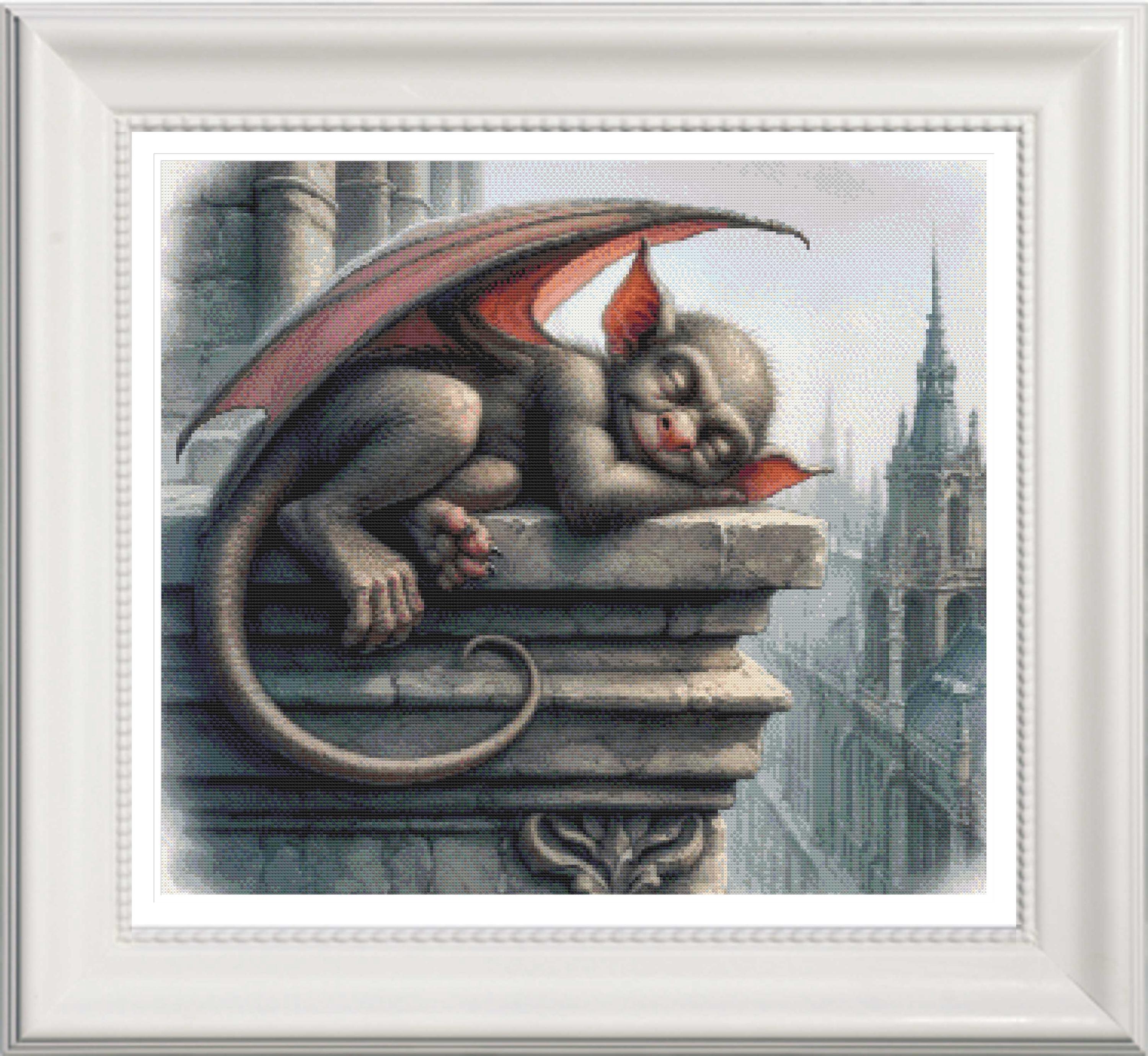 Gothic Cross Stitch Pattern, Gothic Cross Stitch, Gargoyle Cross Stitch ...