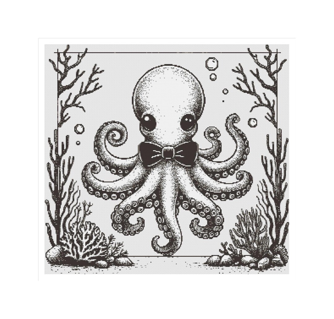 Octopus Cross Stitch, Sea Cross Stitch, Octopus Pattern, Ocean Cross ...