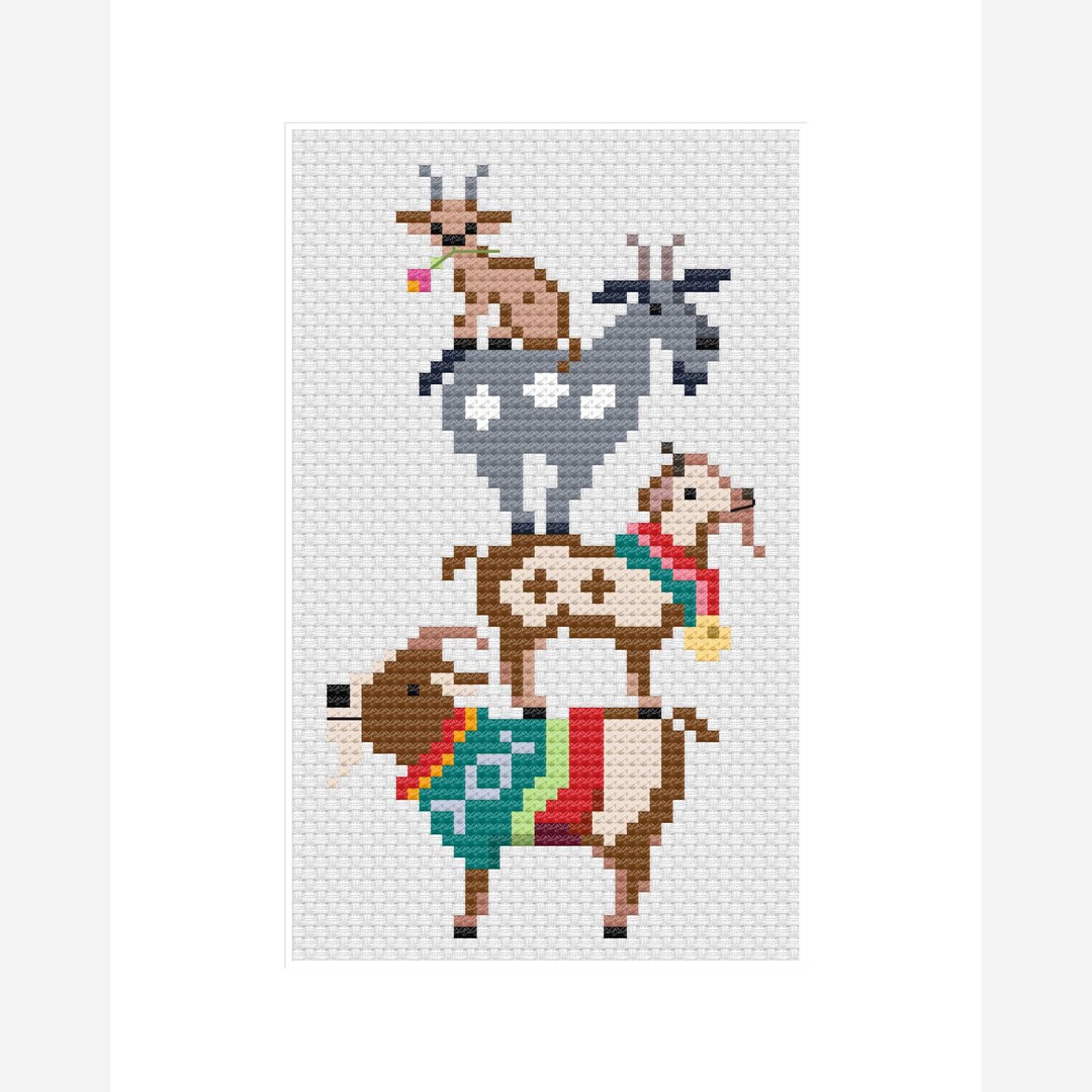 Goat Cross Stitch, Cross Stitch Goat, Cross Stitch Goats Pattern, Cross ...