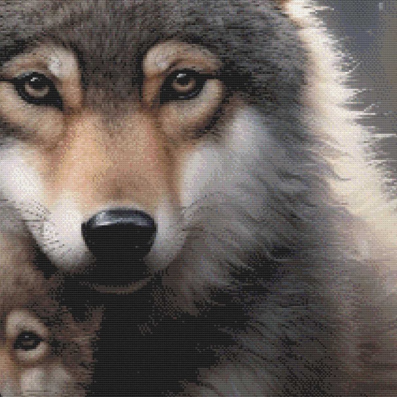 Wolf Cross Stitch, Wolves Cross Stitch, Cat to Embroider, Wild to ...