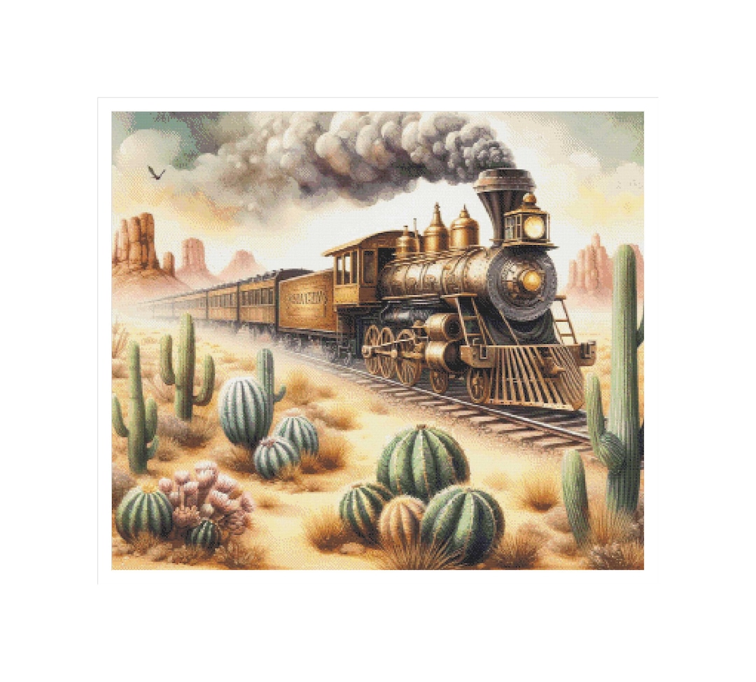 Cross Stitch Train, Wild West, Train Cross Stitch, Steampunk Cross ...