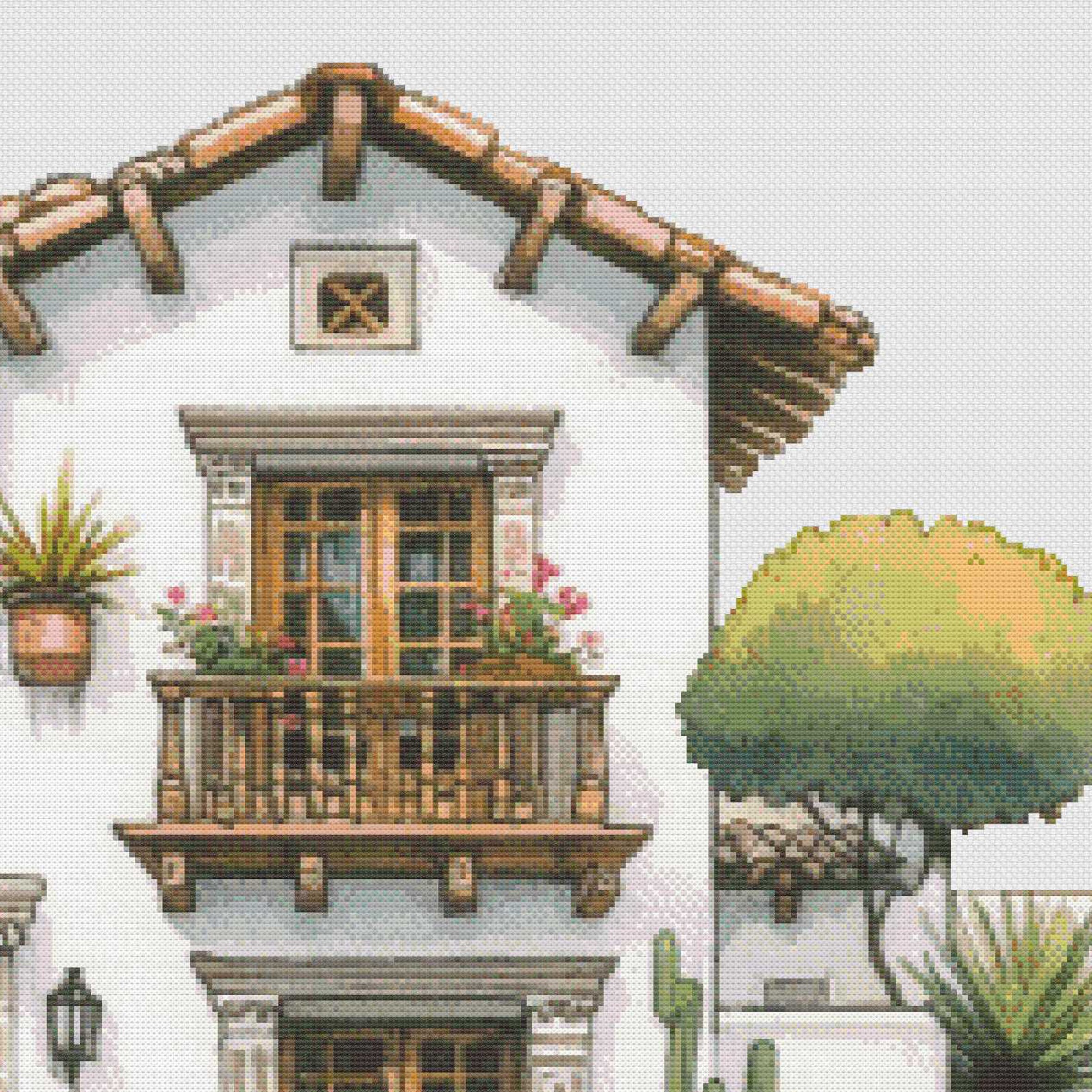 Cross Stitch House, House to Embroider, Cross Stitch Mansion, Cross ...