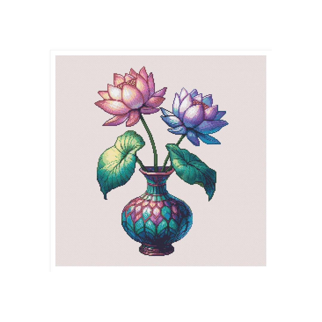Lotus Cross Stitch, Lotus, Lotus Flowers, Lotus Pattern, Cross Stitch ...