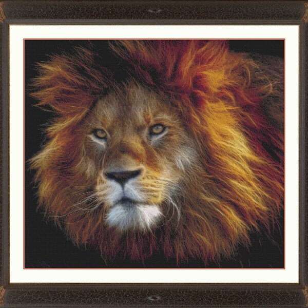 Lion Cross Stitch - Etsy