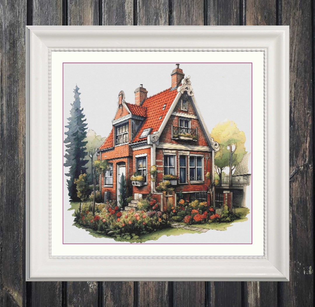 Cross Stitch House Pattern, Cross Stitch Farmhouse, Cross Stitch ...