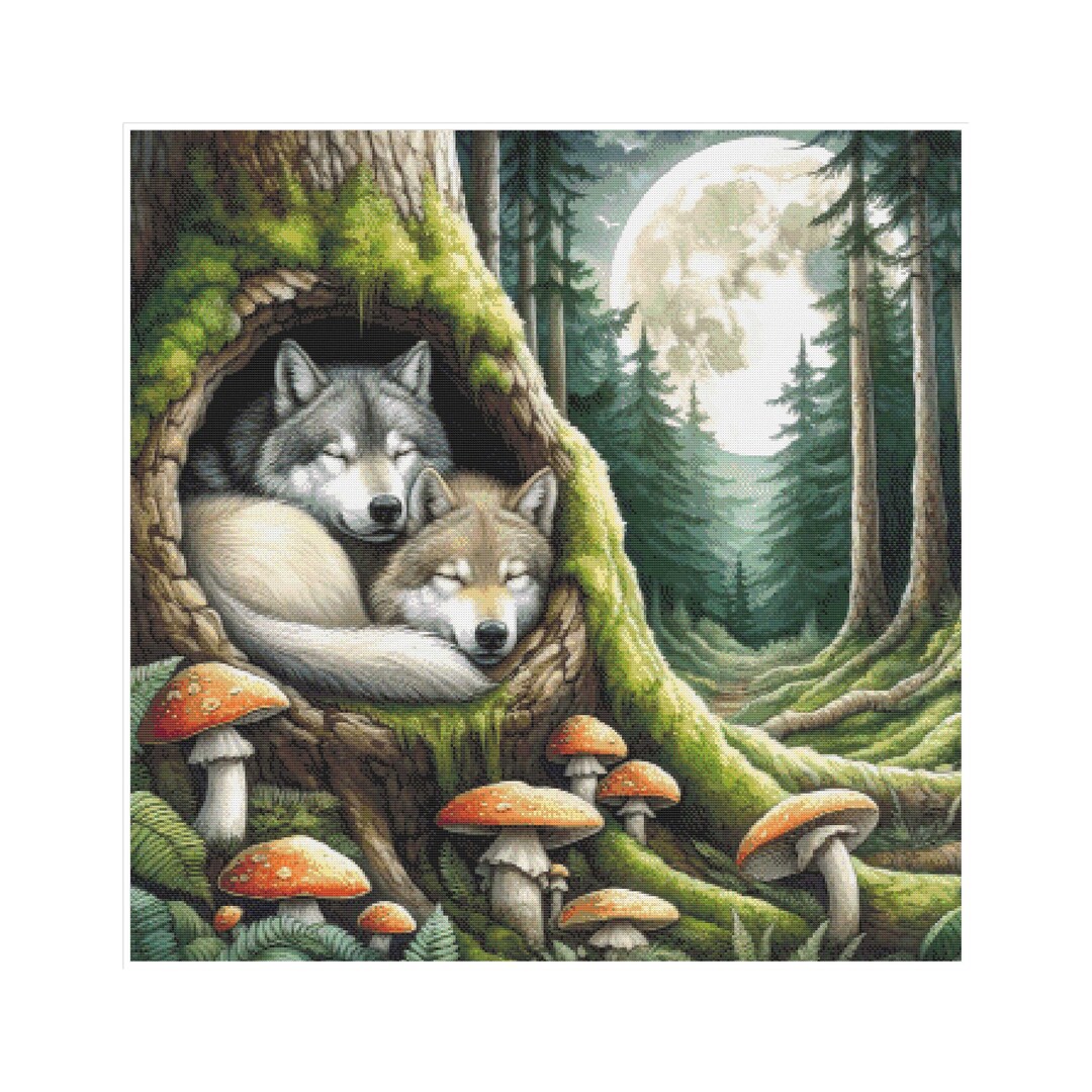 Cross Stitch Wolf, Cross Stitch Wolves, Forest Cross Stitch, Cross ...