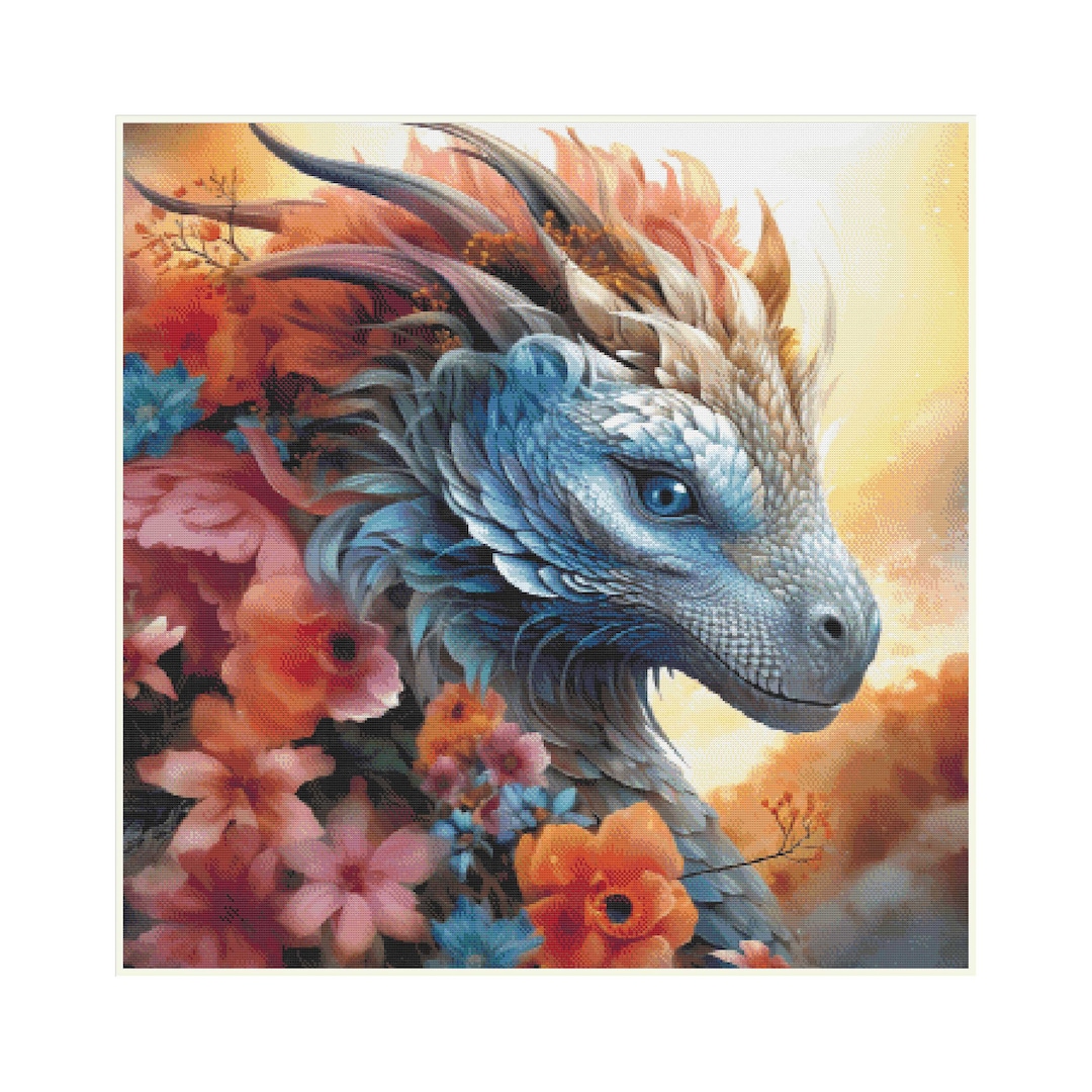 Dragon Cross Stitch, Monster to Embroider, Magic Cross Stitch, Fantasy ...