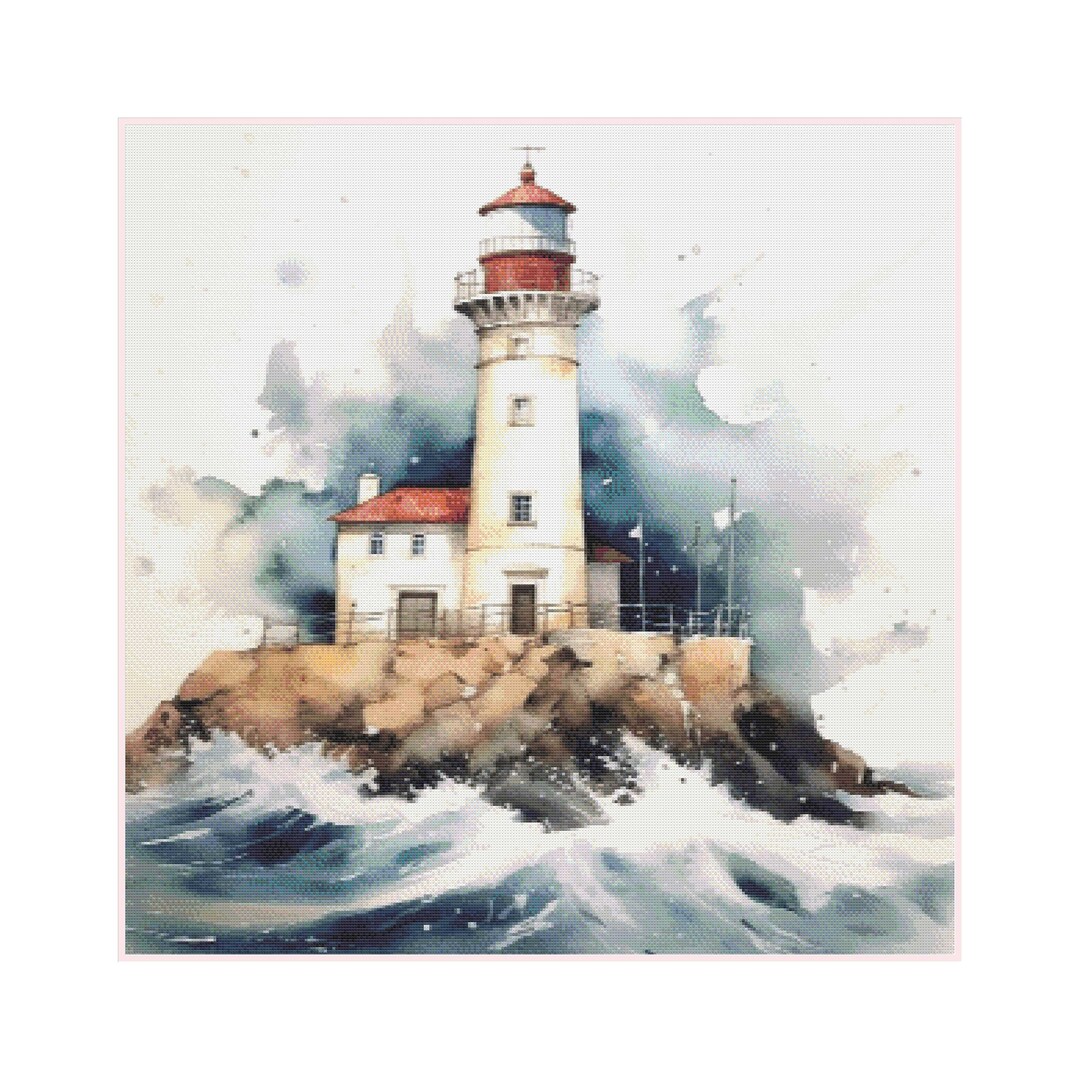 Lighthouse Cross Stitch, Sea Cross Stitch, Maritime Cross Stitch, Sea ...