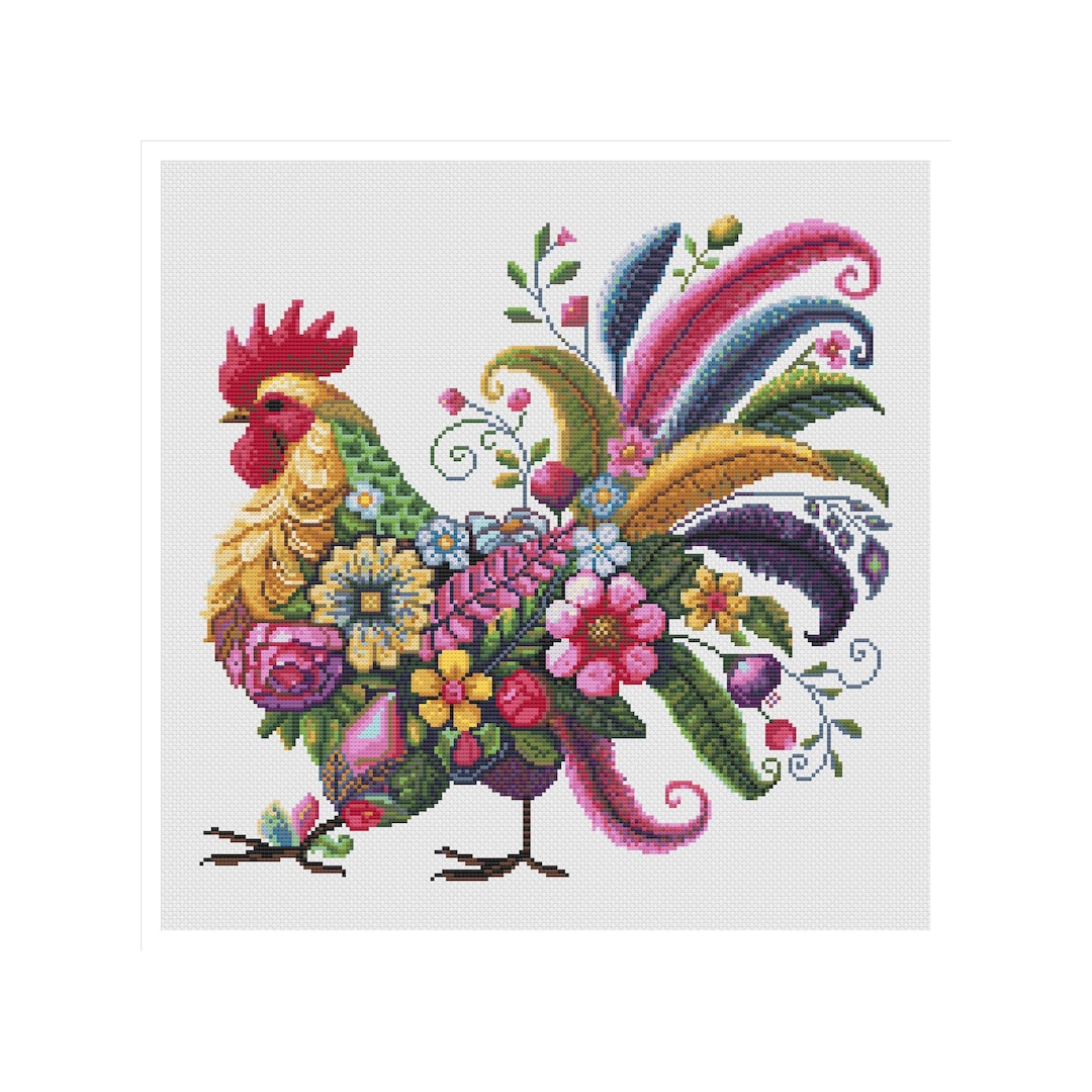 Cross Stitch Chickens, Chicken Cross Stitch, Rooster Cross Stitch, Hen ...