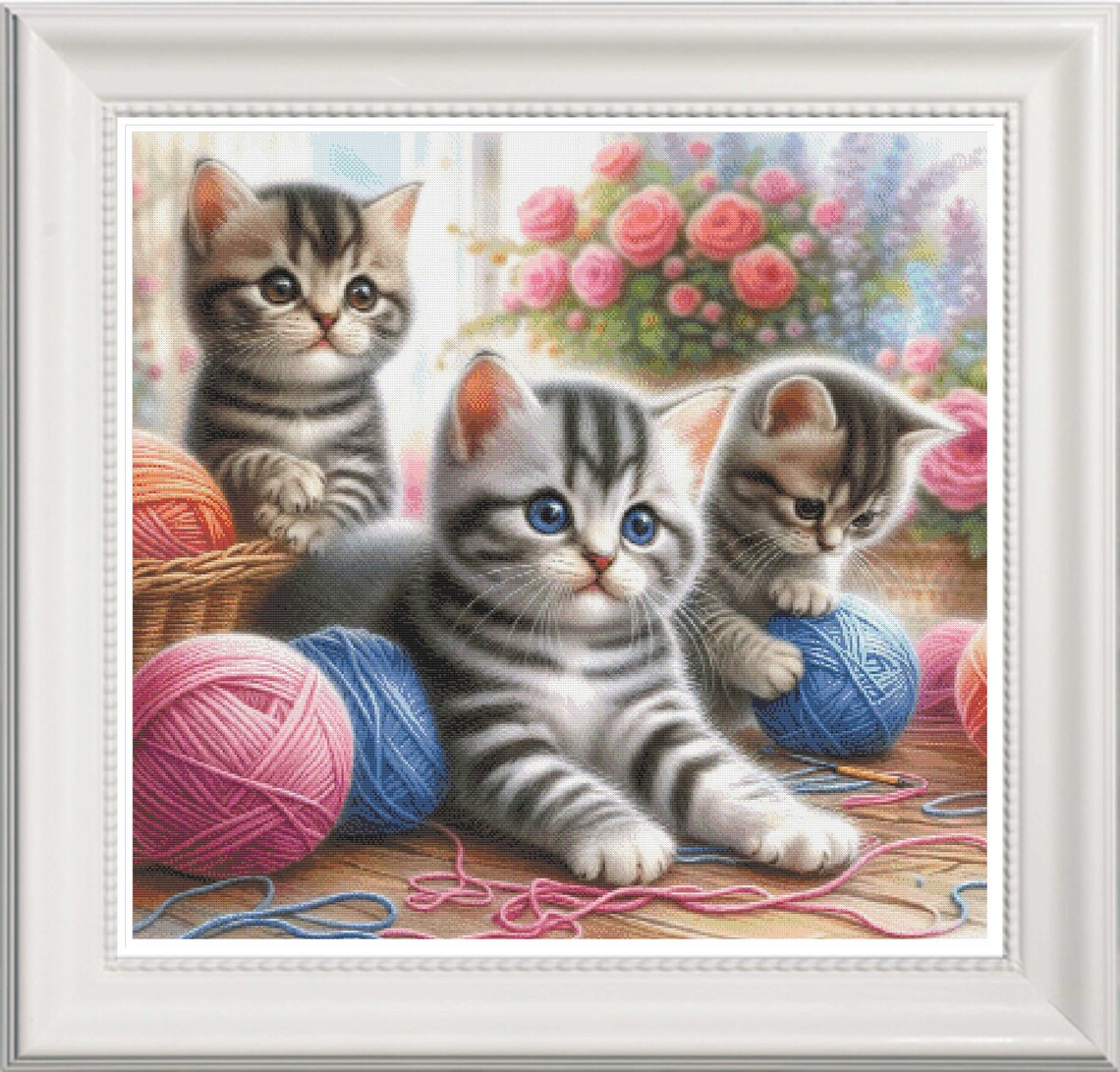 Cross Stitch Kitten, Cross Stitch Cat, Kittens Cross Stitch, PATTERN ...