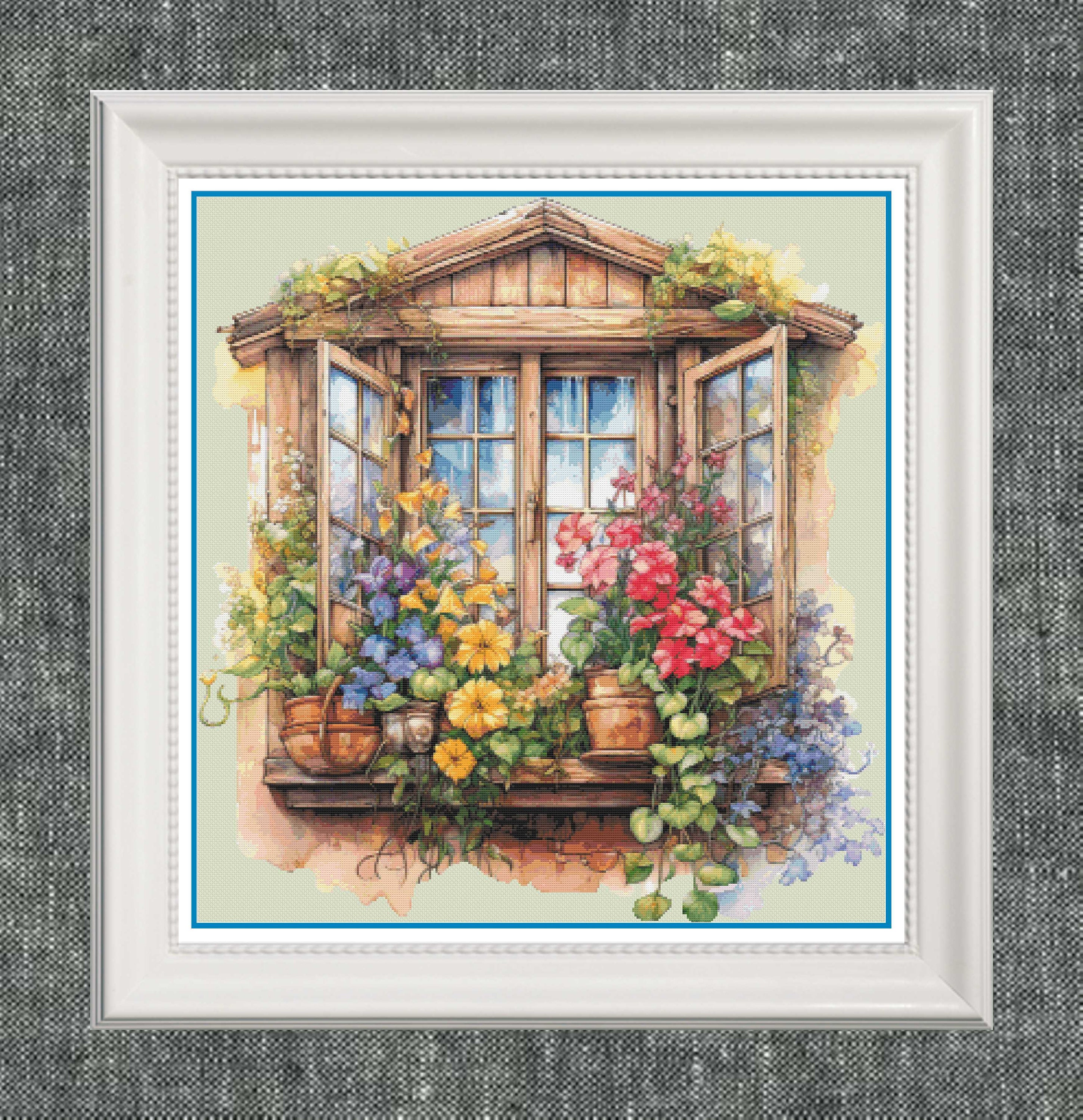 Cross Stitch Window, Balcony to Embroider, Cross Stitch Facade, Cross ...