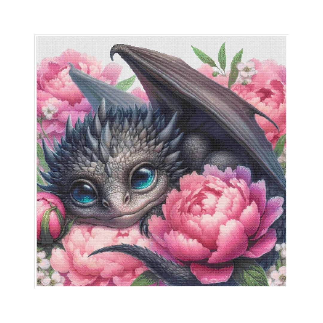 Dragon Cross Stitch, Little Dragon to Embroider, Magic Cross Stitch ...