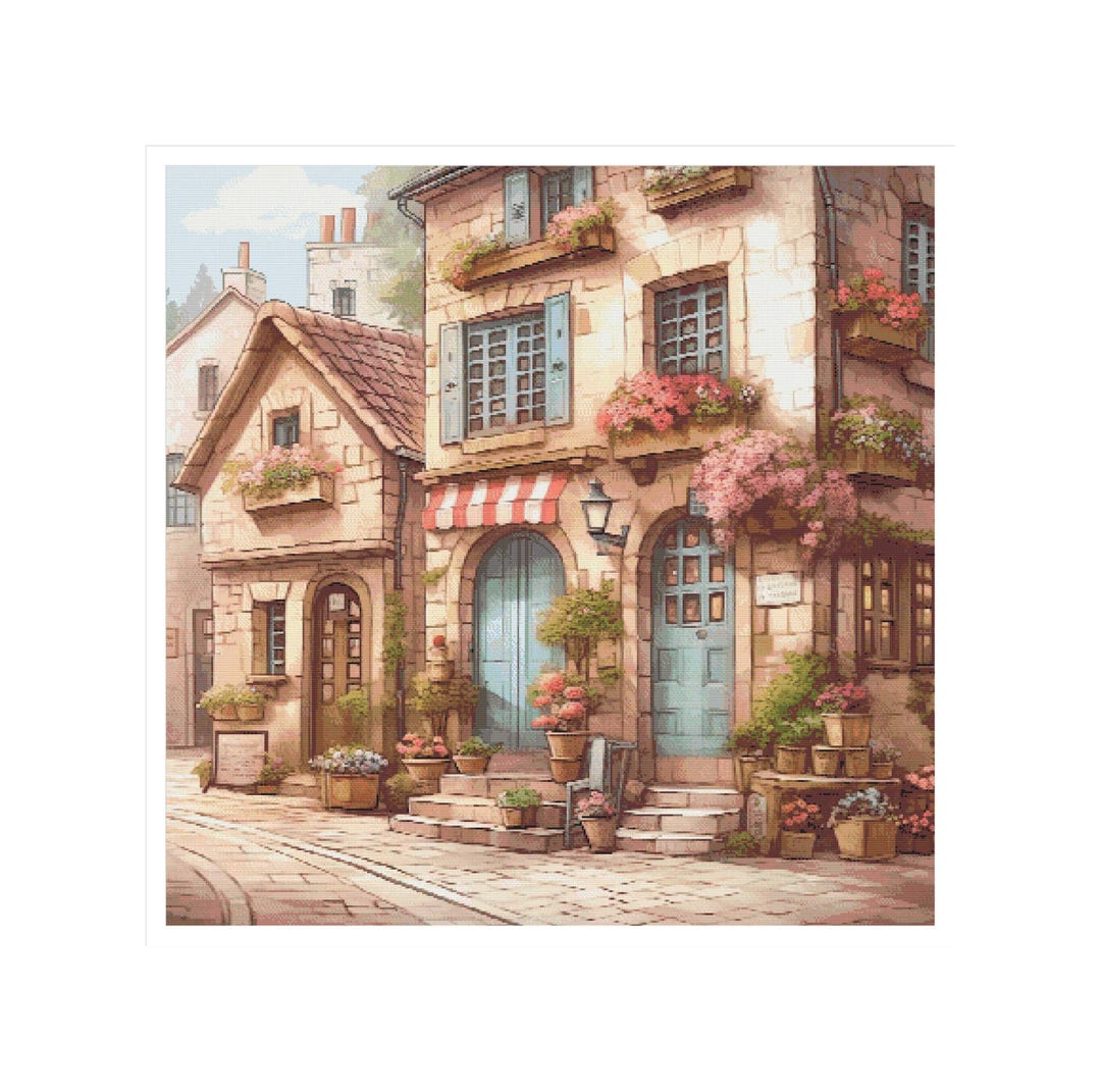 Cross Stitch Houses, Facade Cross Stitch, Houses Cross Stitch, Cross Stitch, Rustic House ...