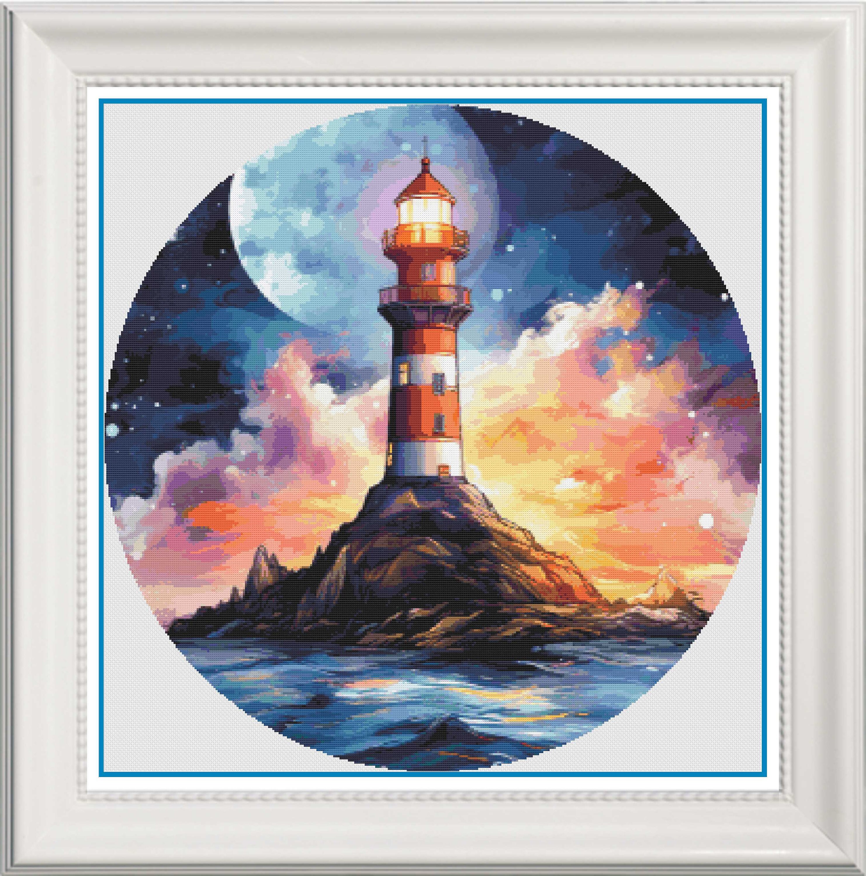 Lighthouse Cross Stitch, Sea Cross Stitch, Maritime Cross Stitch, Sea ...
