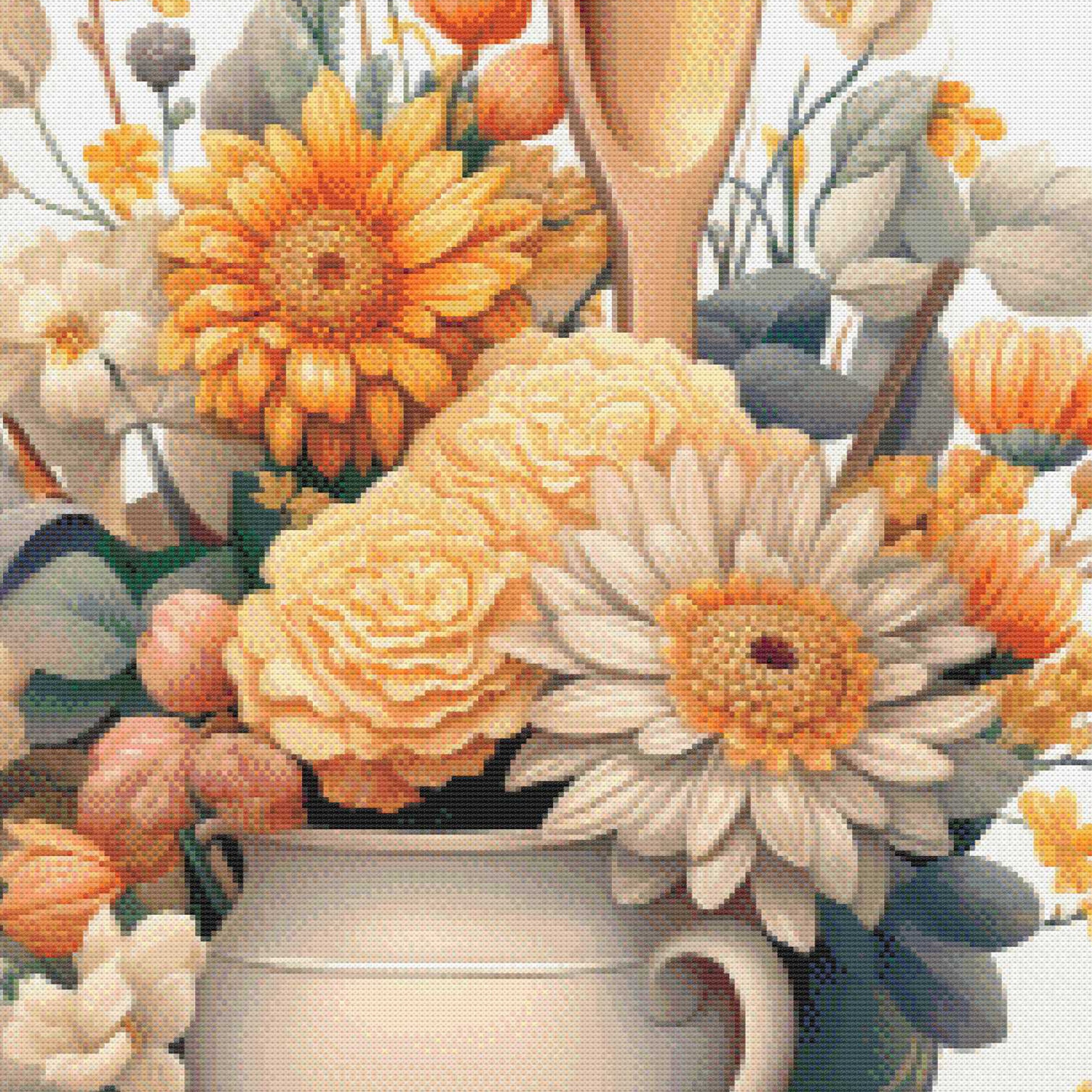 Cross Stitch Bouquet of Flowers, Kitchen to Embroider, Cross Stitch ...