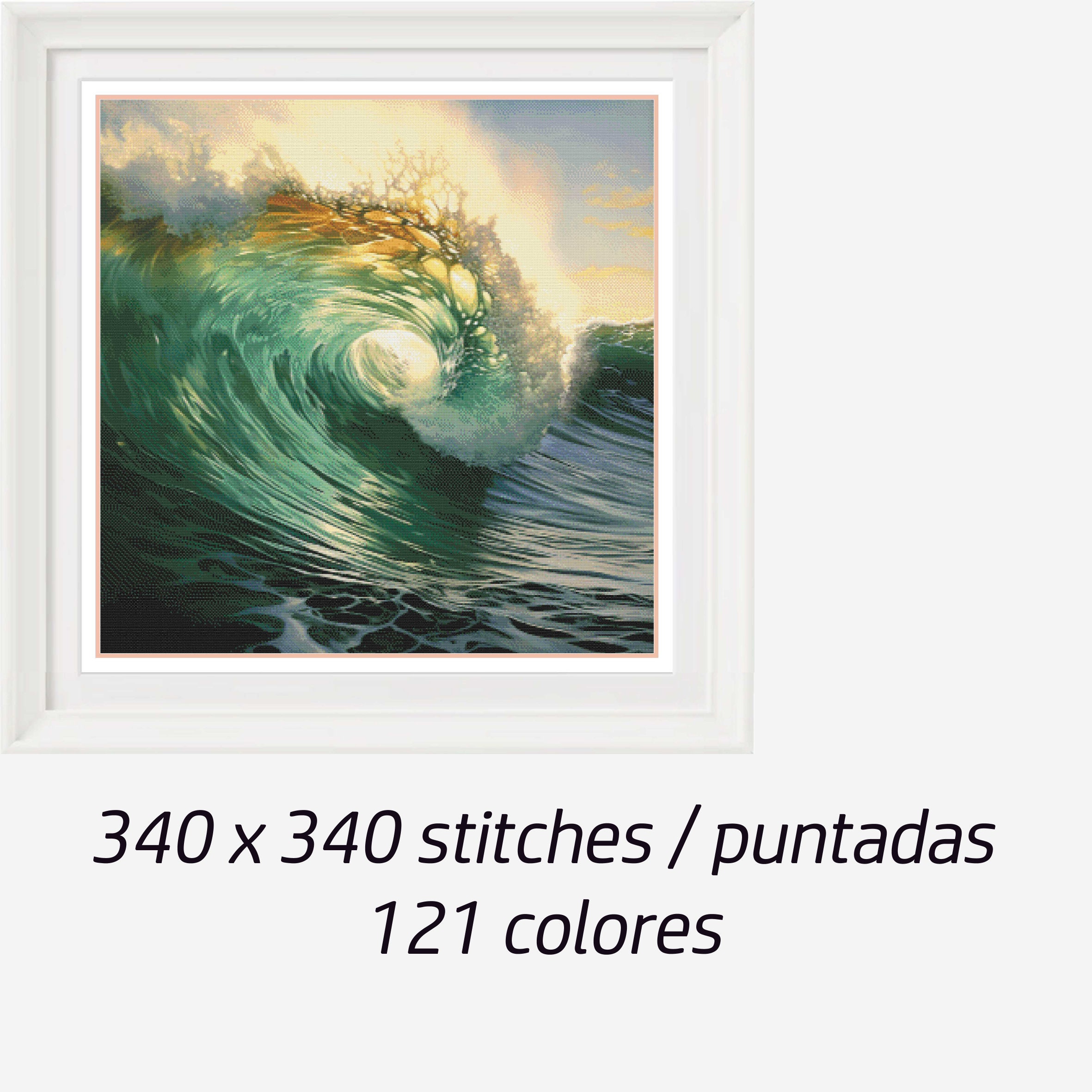 Sea Cross Stitch, Sea Cross Stitch, Maritime Cross Stitch, Ocean Wave ...