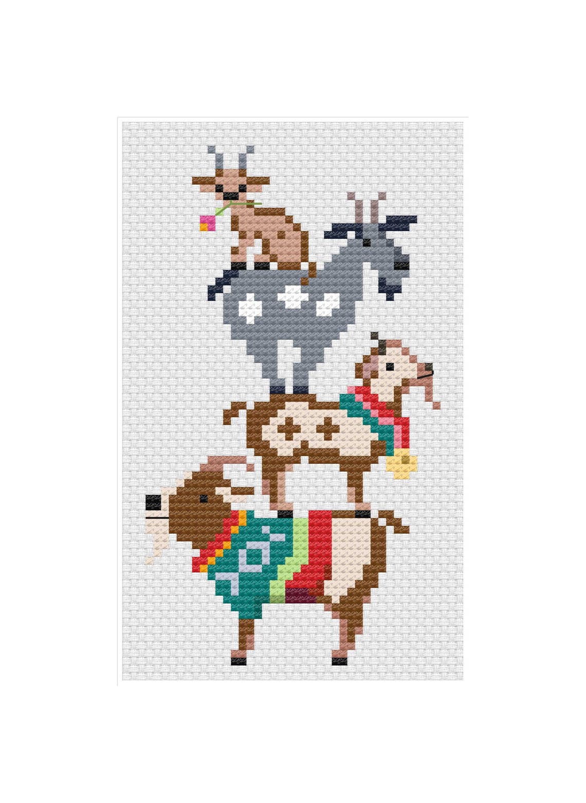 Goat Cross Stitch, Goat Pattern, Goat Cross Stitch, Farm Cross Stitch ...