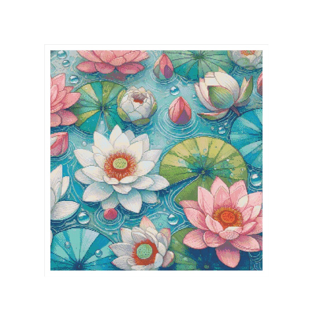 Lotus Cross Stitch, Cross Stitch Koi, Cross Stitch Tulips, Cross Stitch ...