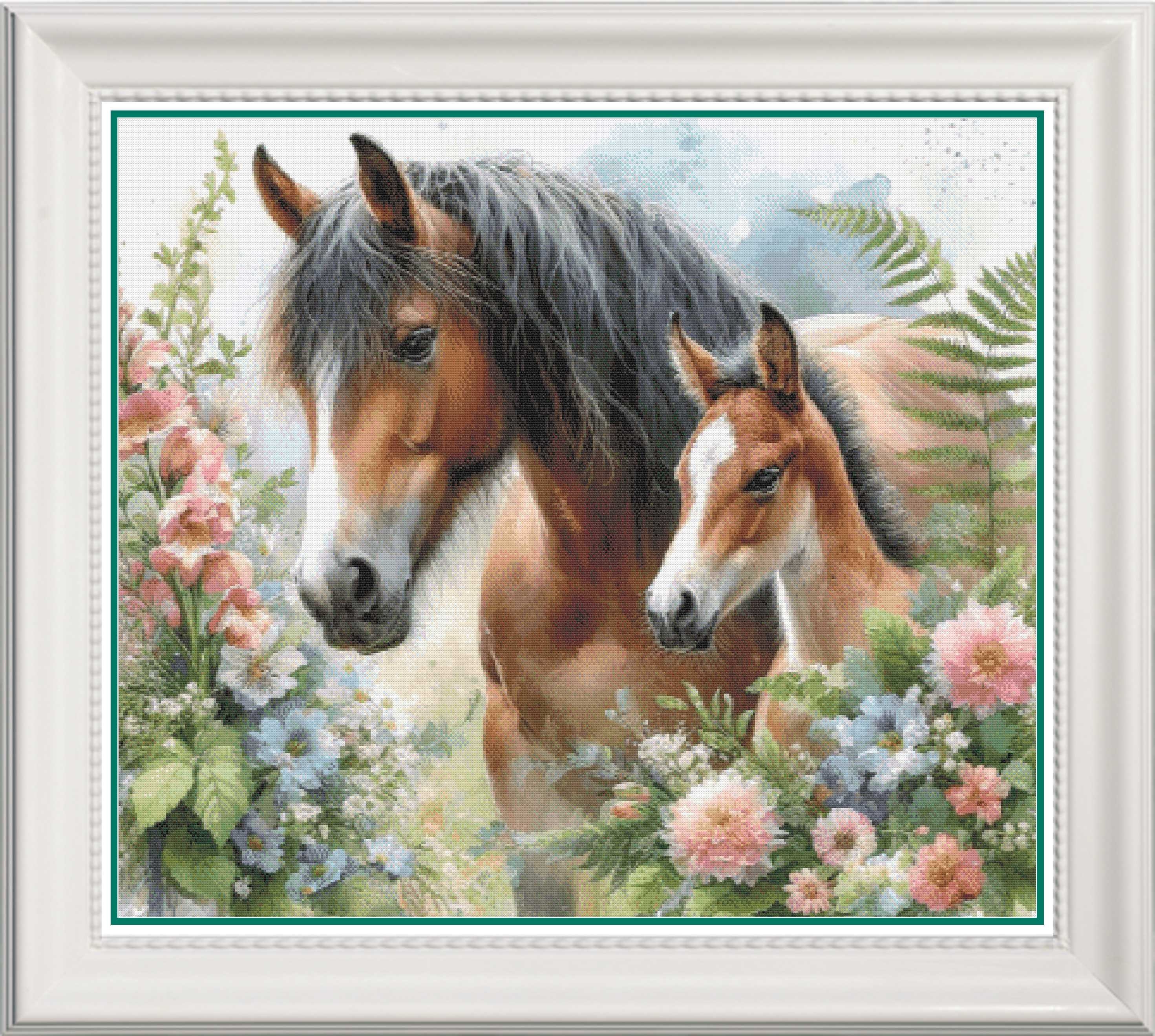 Cross Stitch Horse, Horses to Embroider, Rustic Cross Stitch, Farm ...