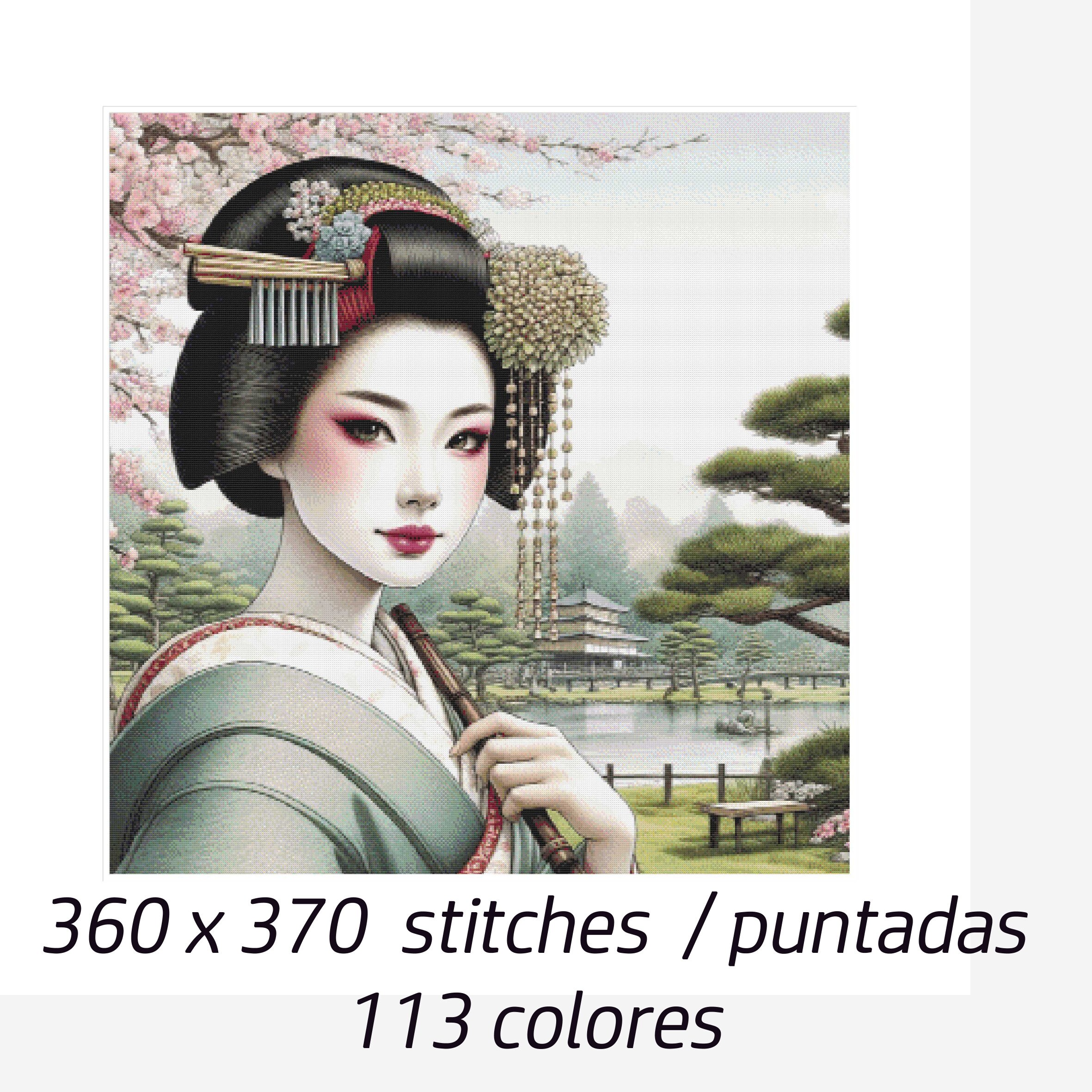 Geisha Cross Stitch, Asian Woman Cross Stitch, Geisha Cross Stitch ...
