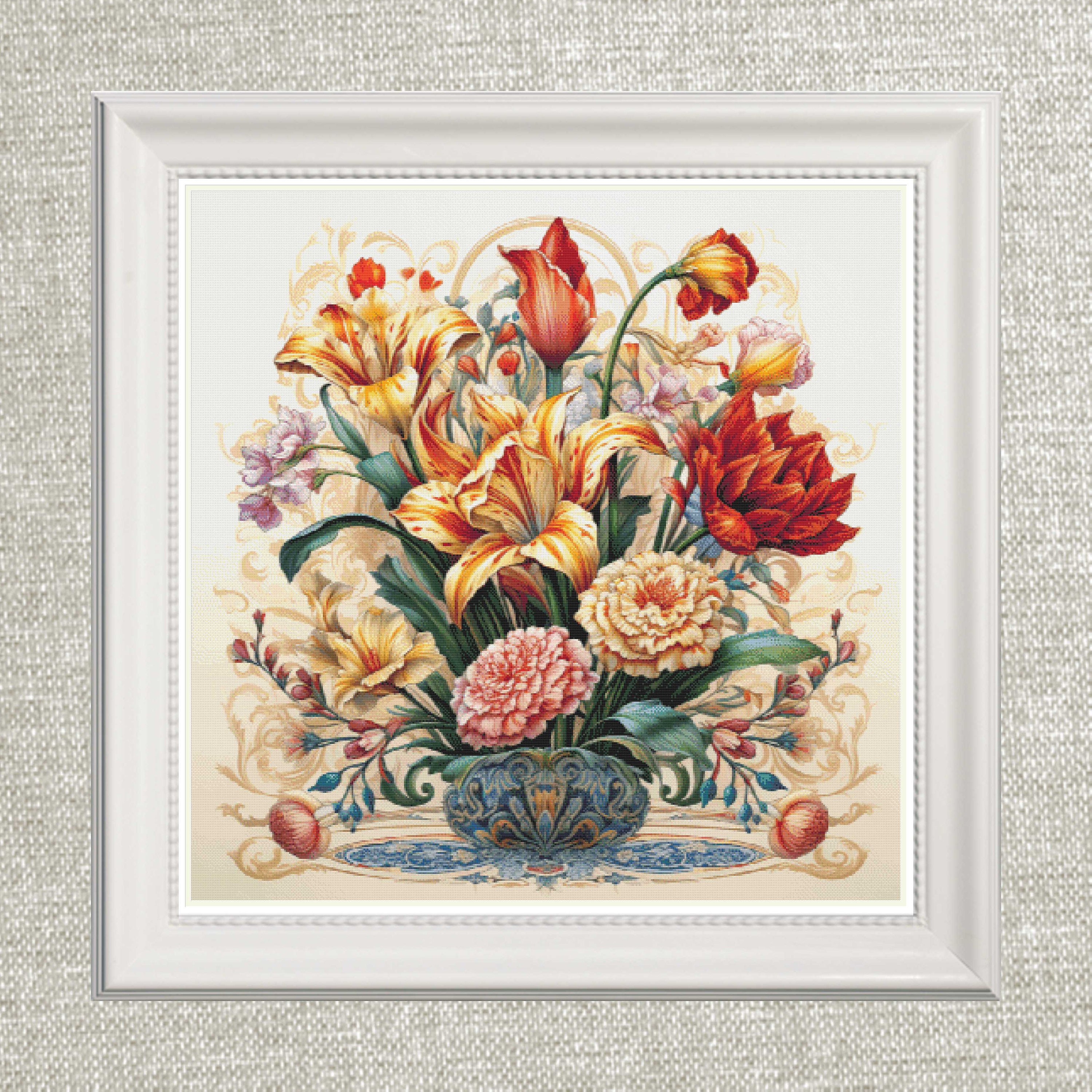 Cross Stitch Flowers, Cross Stitch Bouquet, Cross Stitch Wildflowers ...