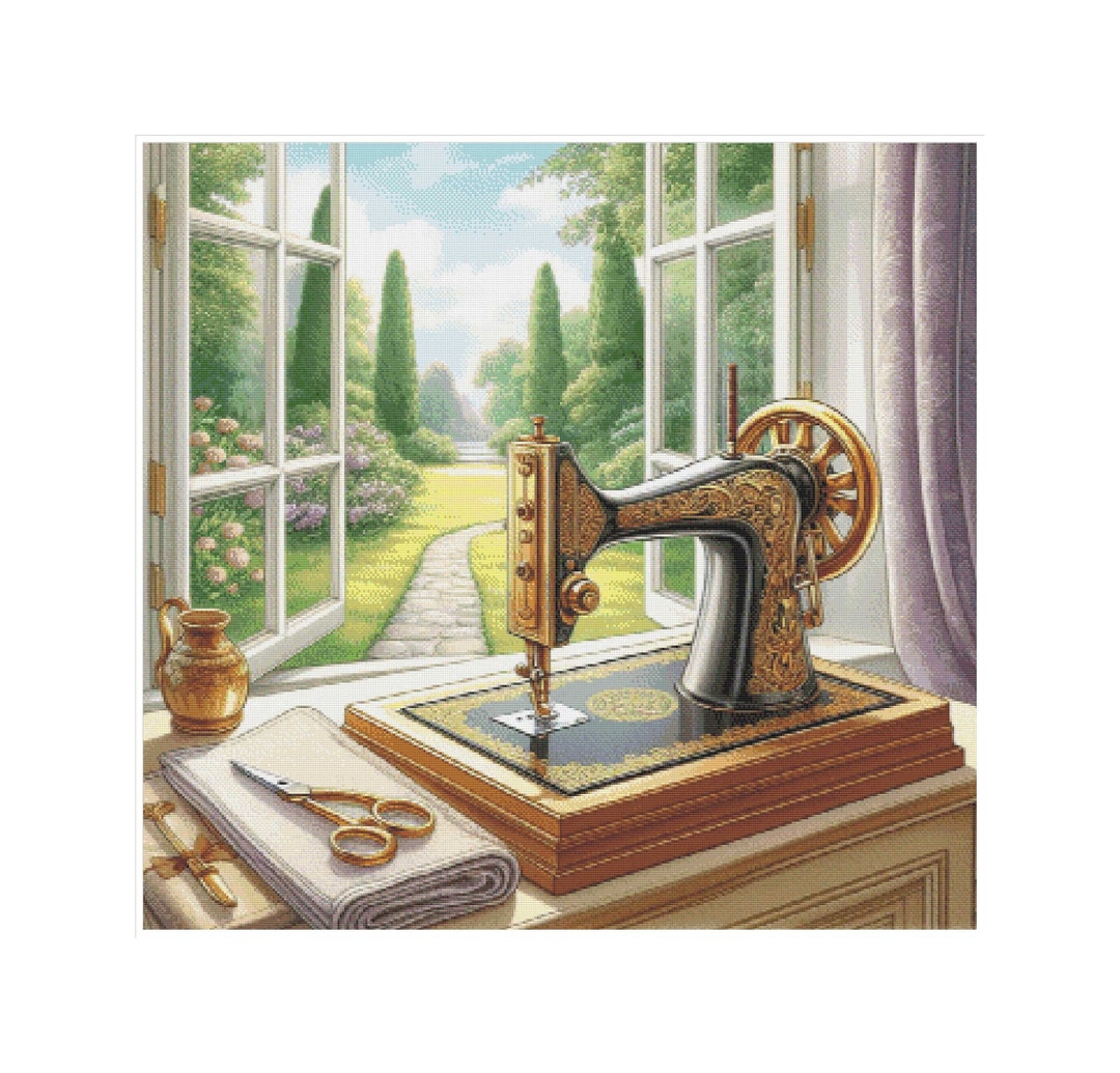 Cross Stitch Sewing Machine, Singer Cross Stitch, Window Cross Stitch ...