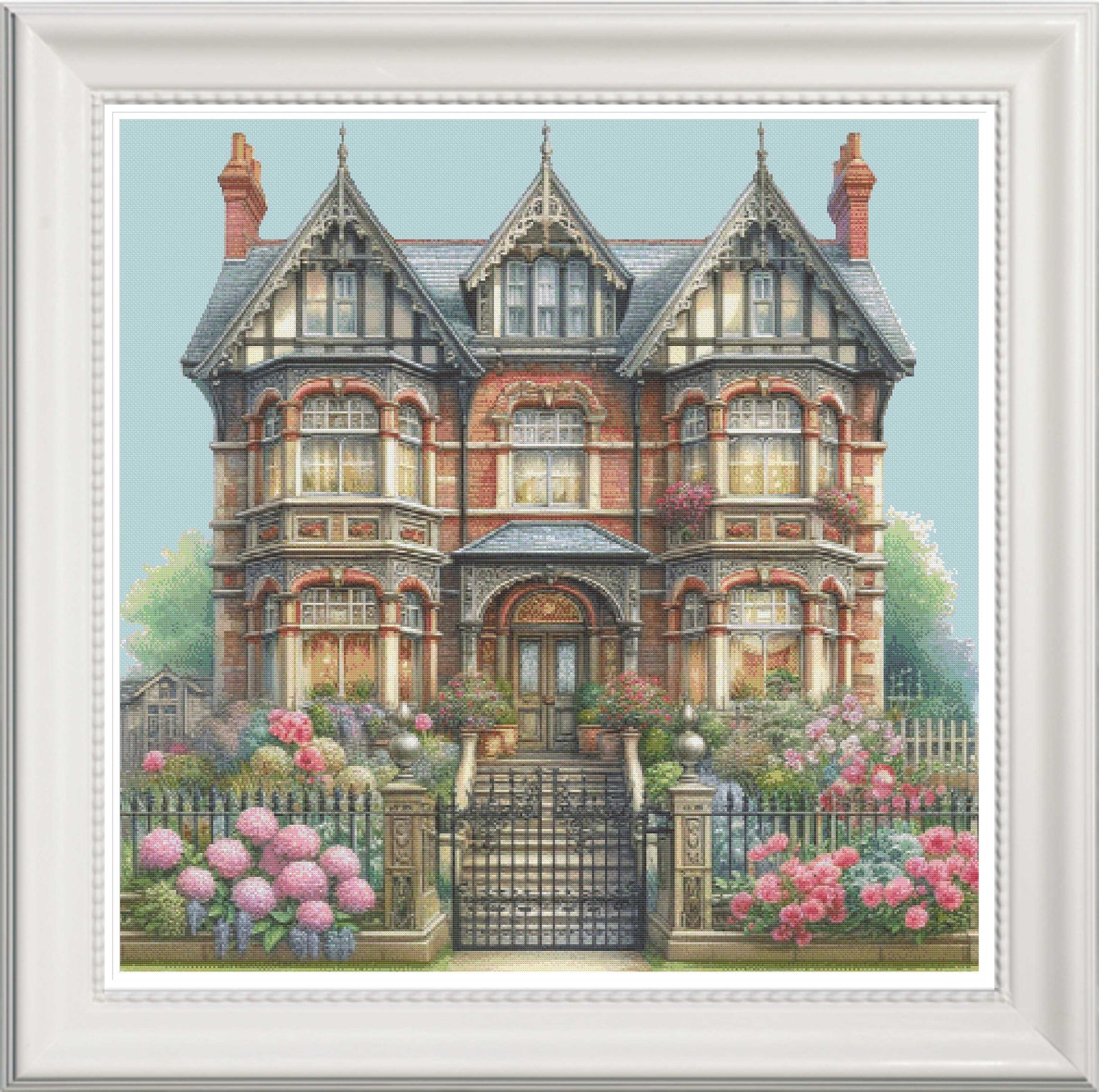 Cross Stitch House, Cross Stitch Mansion, Cross Stitch Victorian House ...
