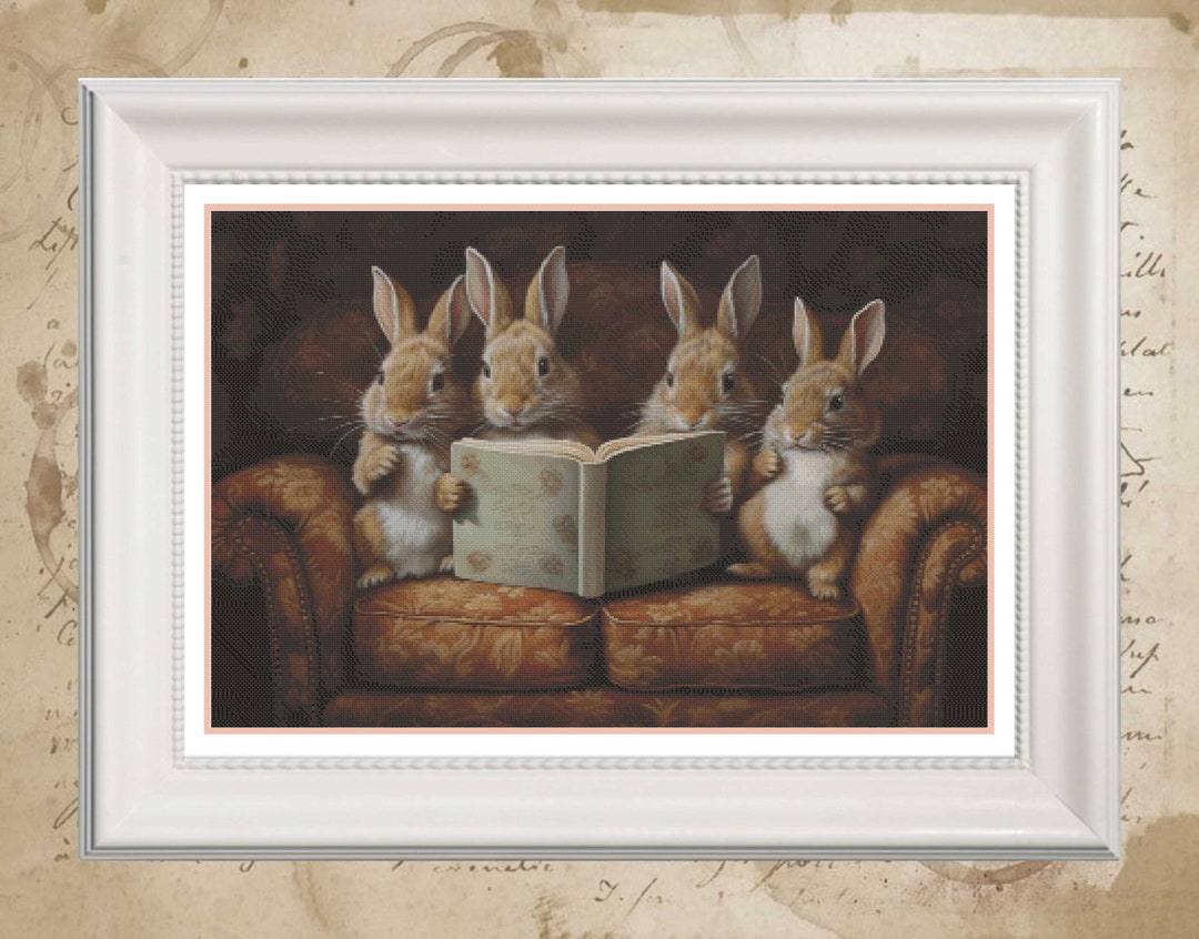 Rabbit Cross Stitch, Cross Stitch Bunny, Embroidery Design, Little ...