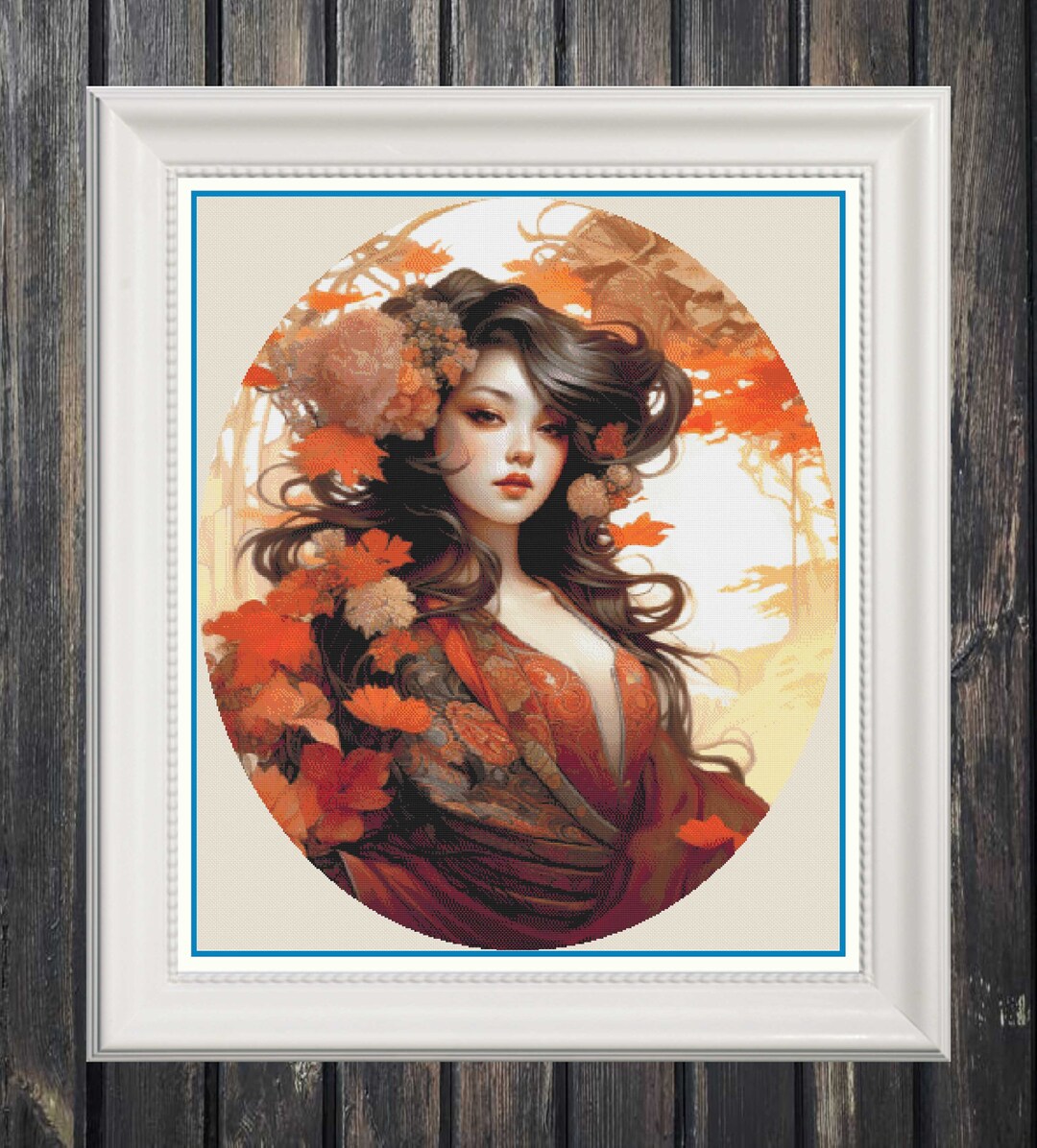 Geisha Cross Stitch, Fairy to Embroider, Goddess Cross Stitch, Woman ...
