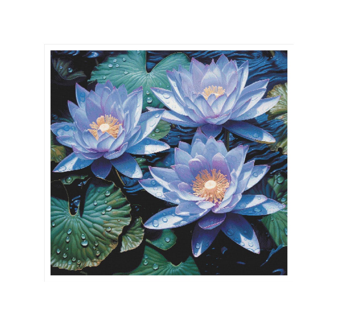Lotus Cross Stitch, Cross Stitch Lotus, Cross Stitch Tulips, Cross ...