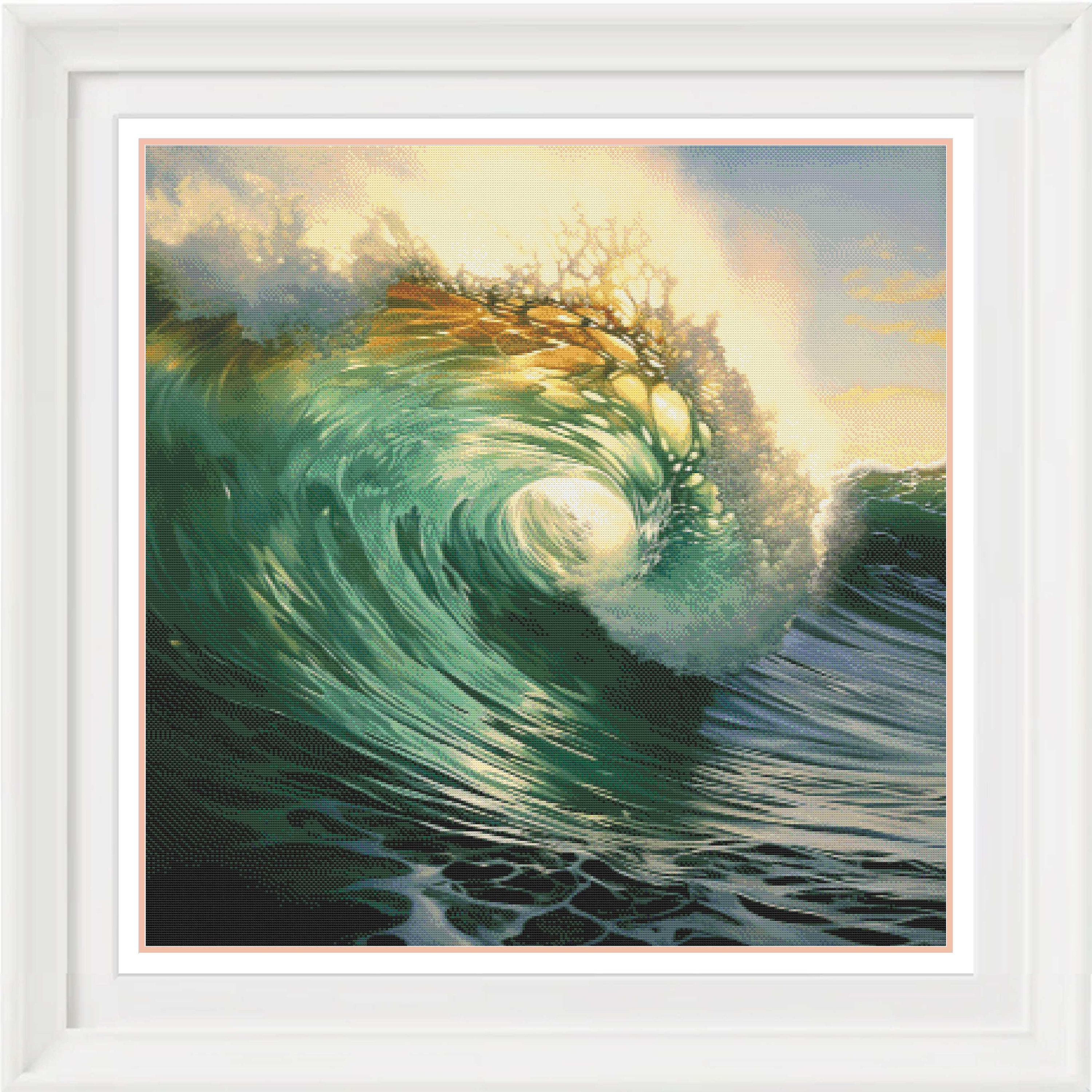 Sea Cross Stitch, Sea Cross Stitch, Maritime Cross Stitch, Ocean Wave ...