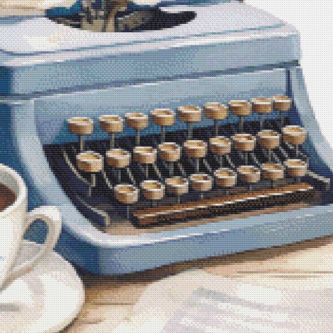 Typewriter Cross Stitch, Typewriter Cross Stitch, Retro Cross Stitch ...