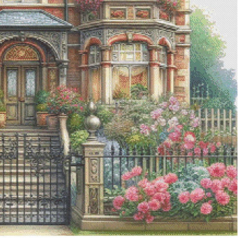 Cross Stitch House, Cross Stitch Mansion, Cross Stitch Victorian House ...