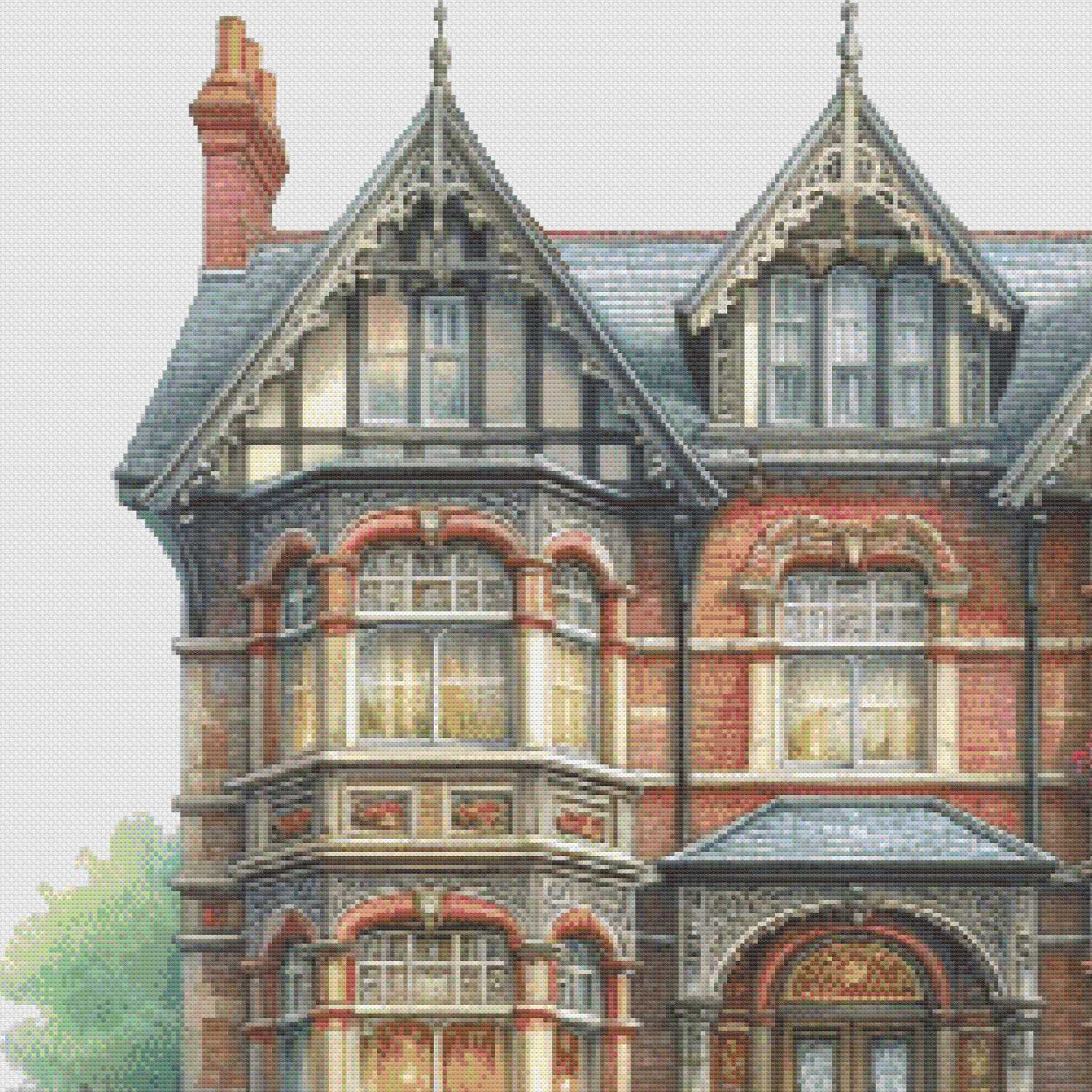 Cross Stitch House, Cross Stitch Mansion, Cross Stitch Victorian House ...