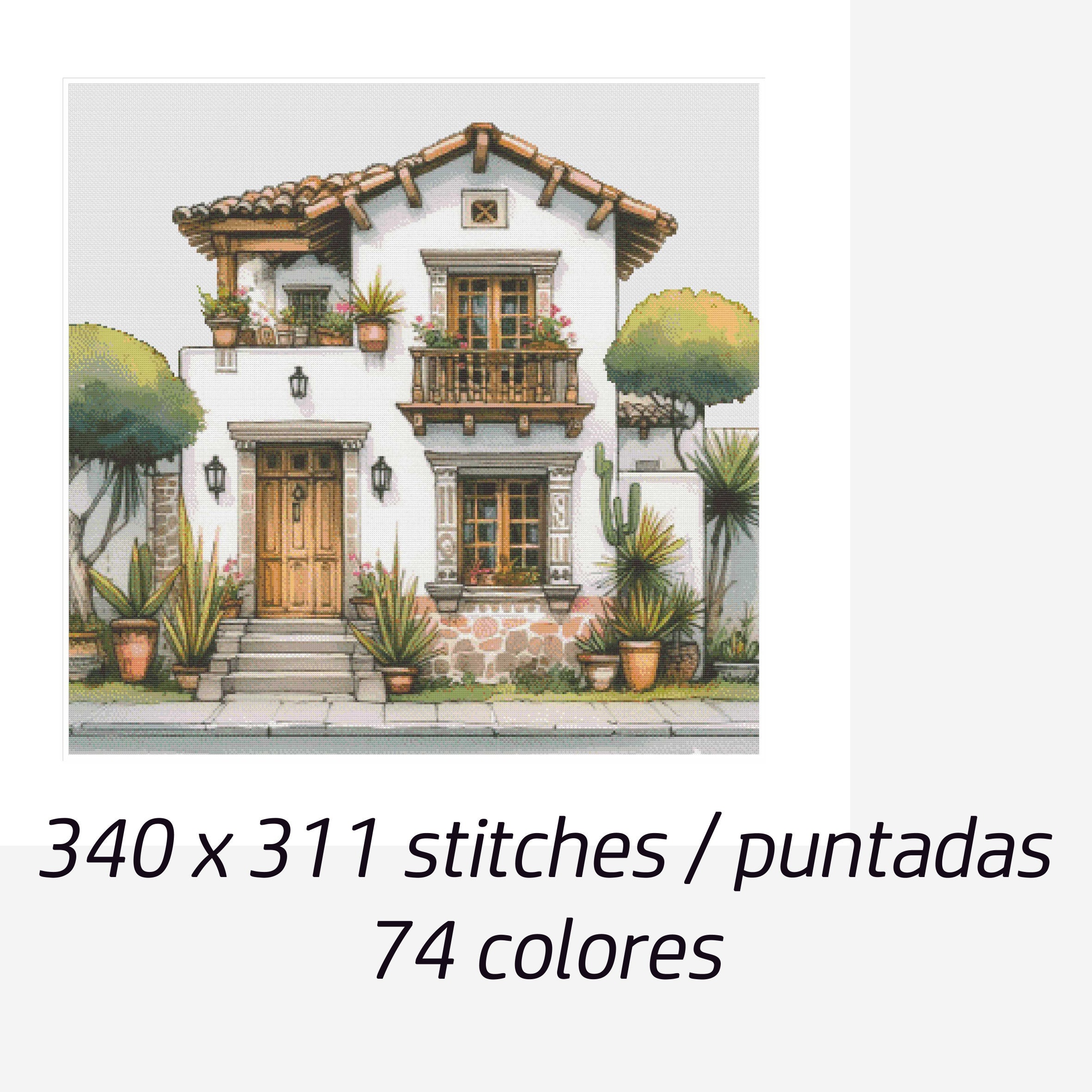 Cross Stitch House, House to Embroider, Cross Stitch Mansion, Cross ...