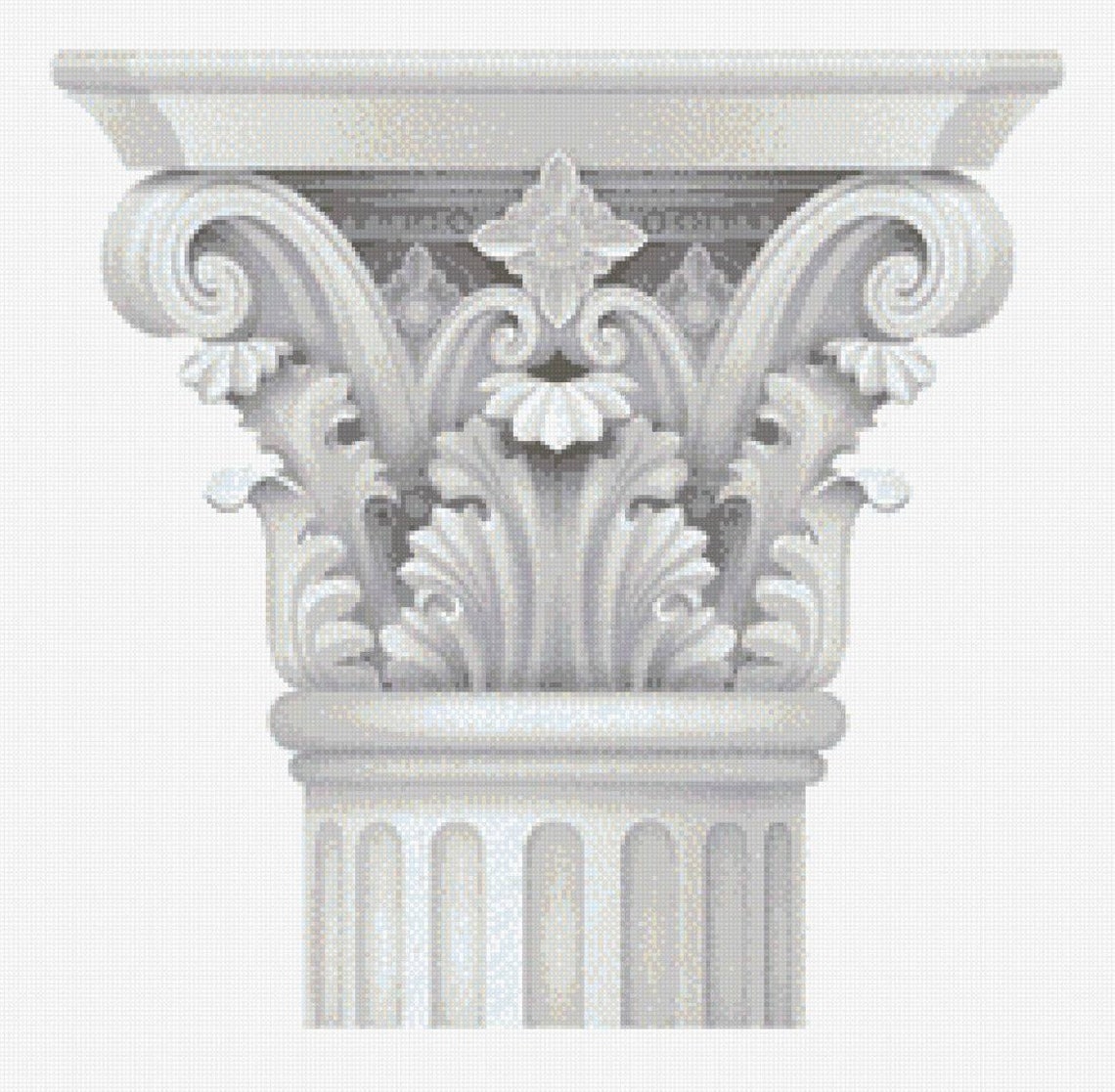 Classic Cross Stitch Art, Cross Stitch Column Chart, Cross Stitch ...
