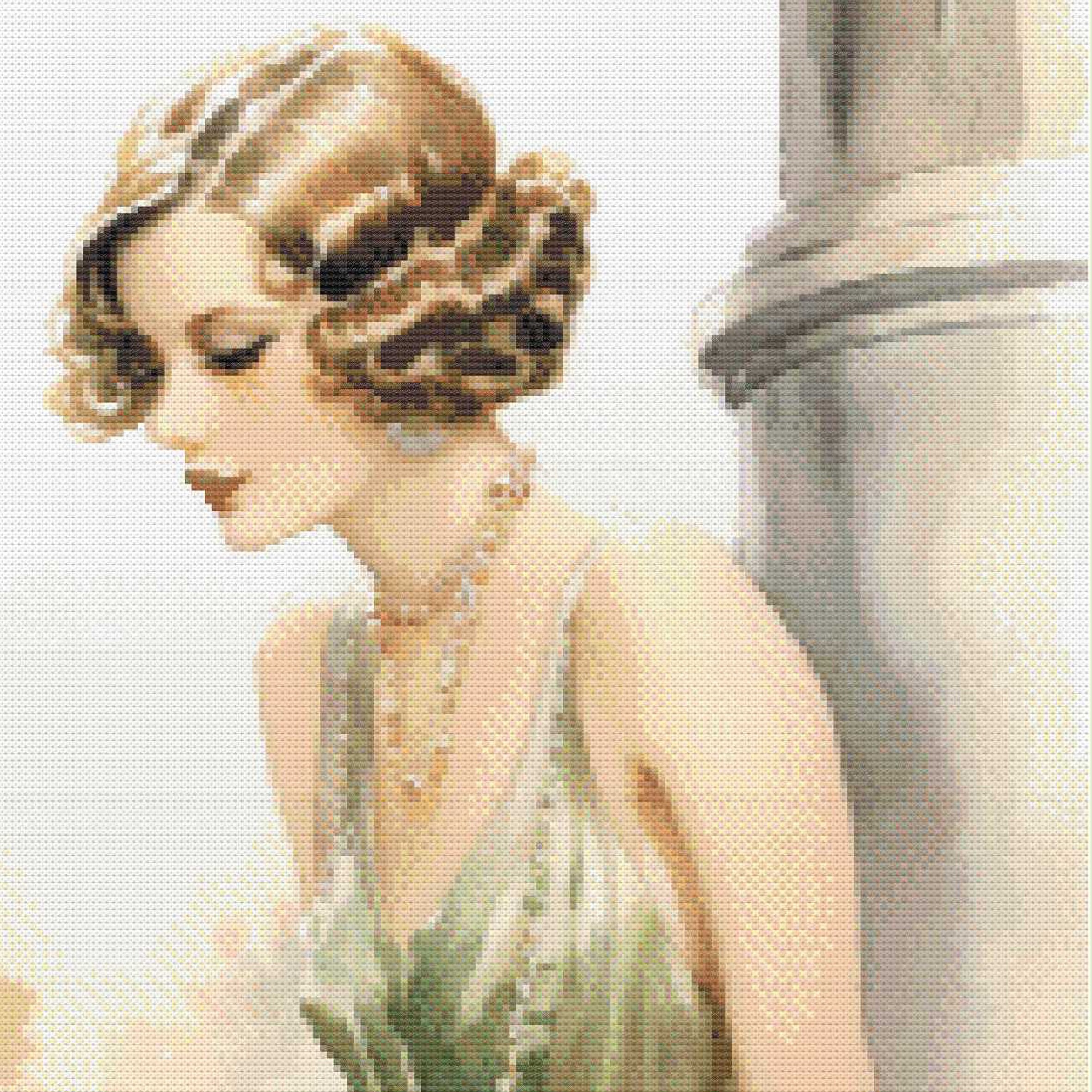 Cross Stitch Woman, Retro to Embroider, 20s Cross Stitch, Cross Stitch ...