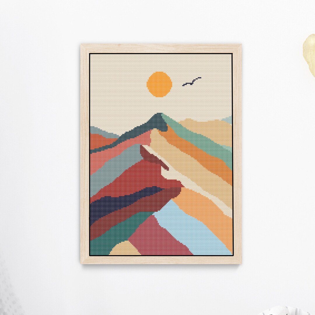 Cross Stitch Pattern, Easy Cross Stitch Scheme, Landscape Cross Stitch ...
