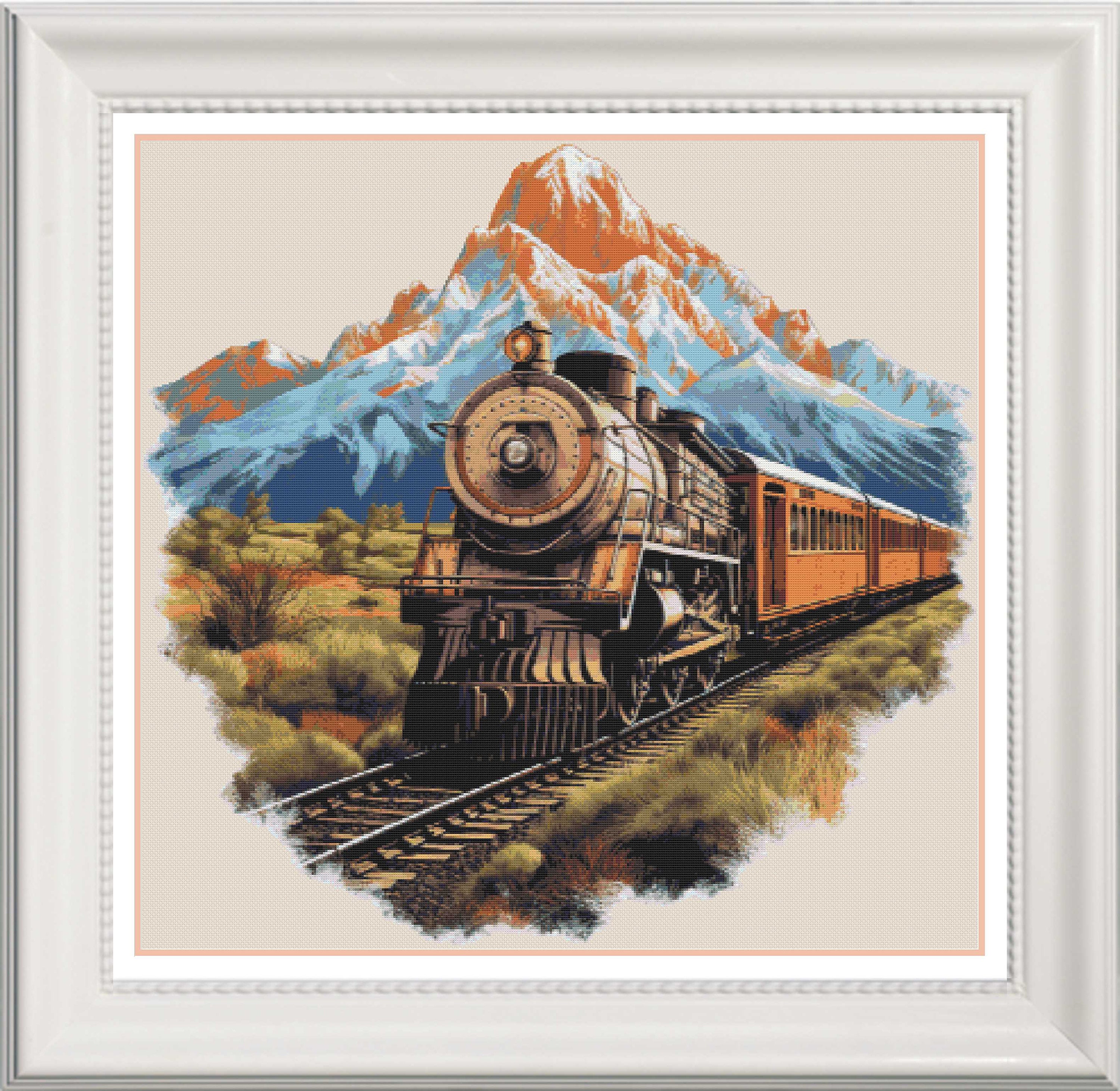 Train Cross Stitch, Steampunk Pattern, Cross Stitch Trains, Dusk Cross ...