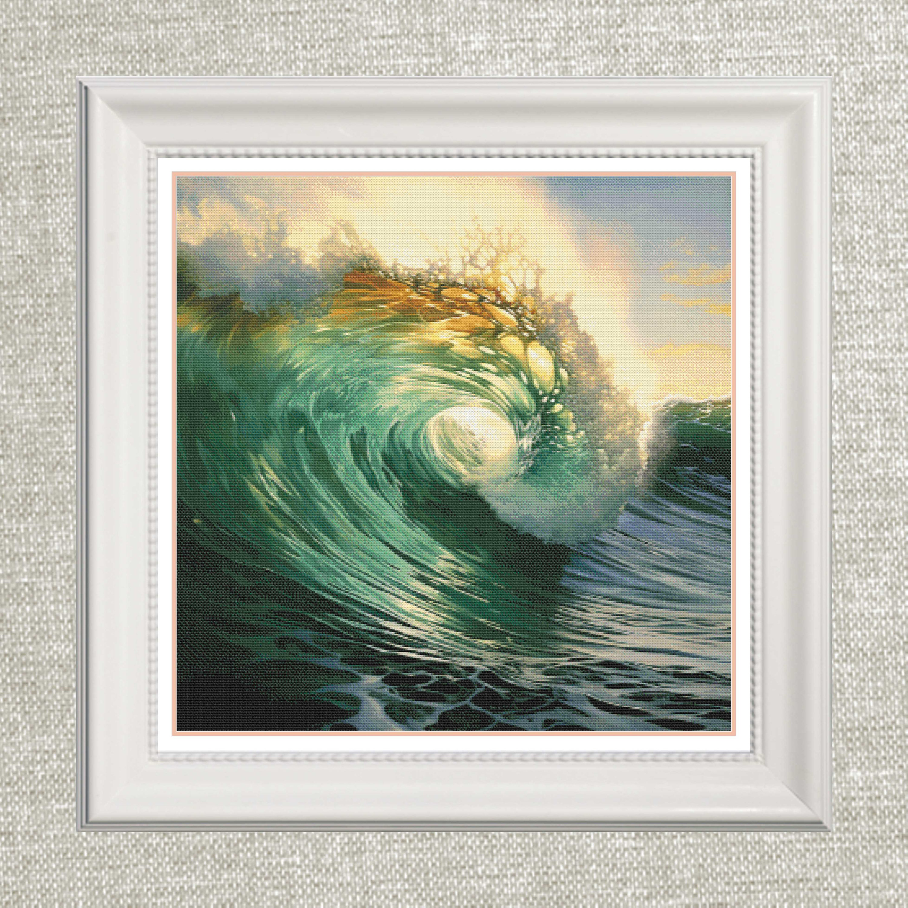 Sea Cross Stitch, Sea Cross Stitch, Maritime Cross Stitch, Ocean Wave ...