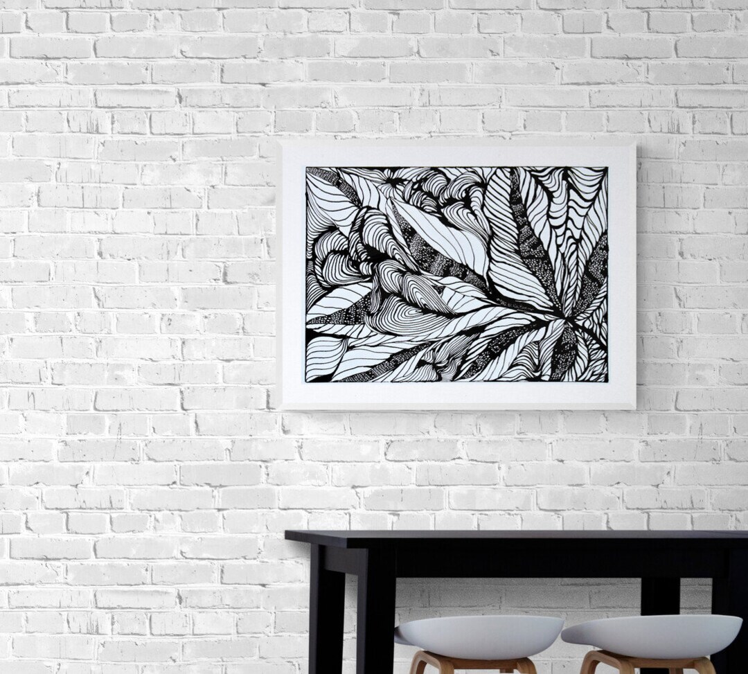 Digital Linework Flowers, Printable Wall Art,living,room,linework ...