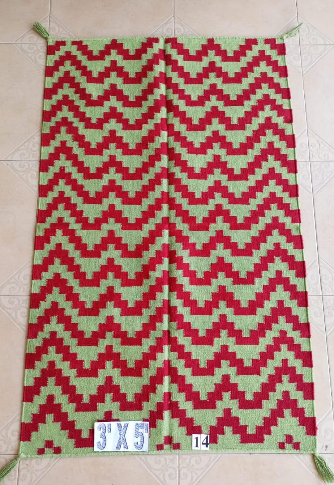 Red and Green Rug, Long Navajo Rug, Navajo Runner Rug, Custom Rug ...